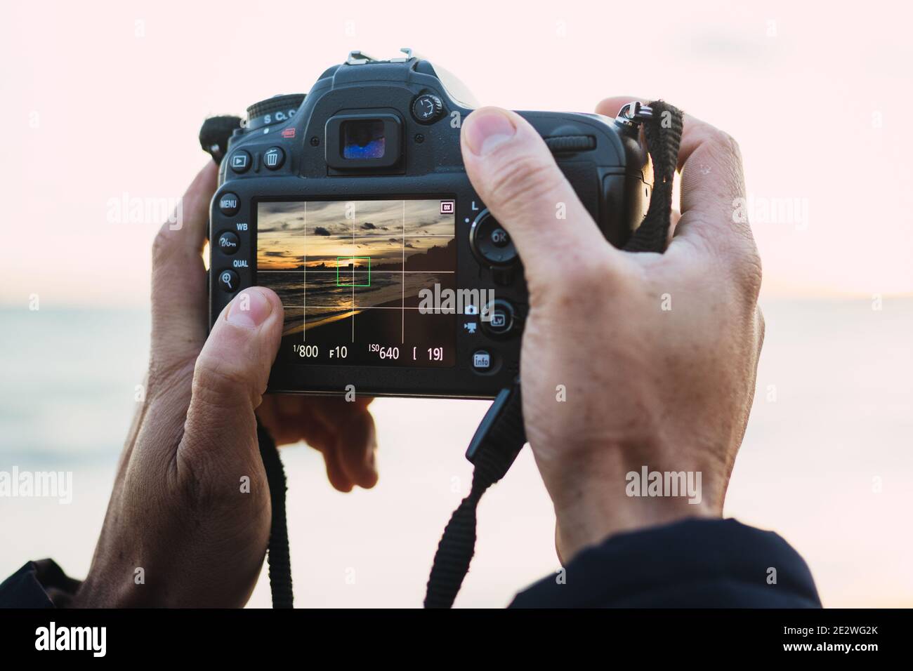 Close-up Of A Camera Viewer Showing A Landscape Stock Photo - Alamy