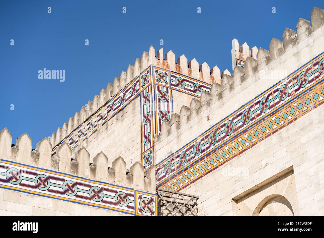 Modern arabic style building on blue sky background Stock Photo - Alamy