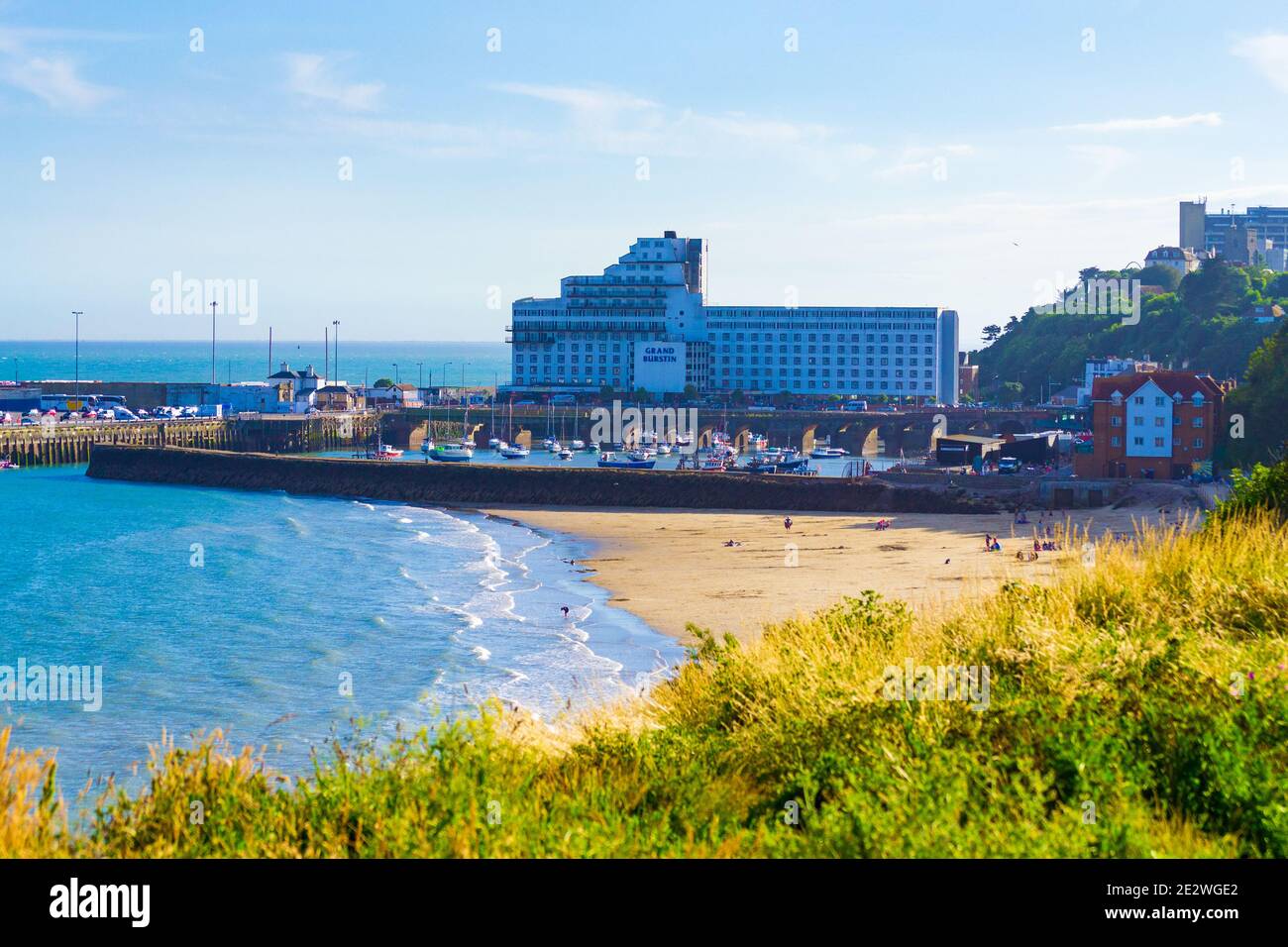 View of Sunny Sands-popular beach for swimming and kayaking,the harbour ...