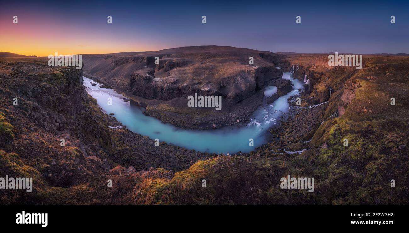 fascinating small canyon deep in the Icelandic highlands Stock Photo ...