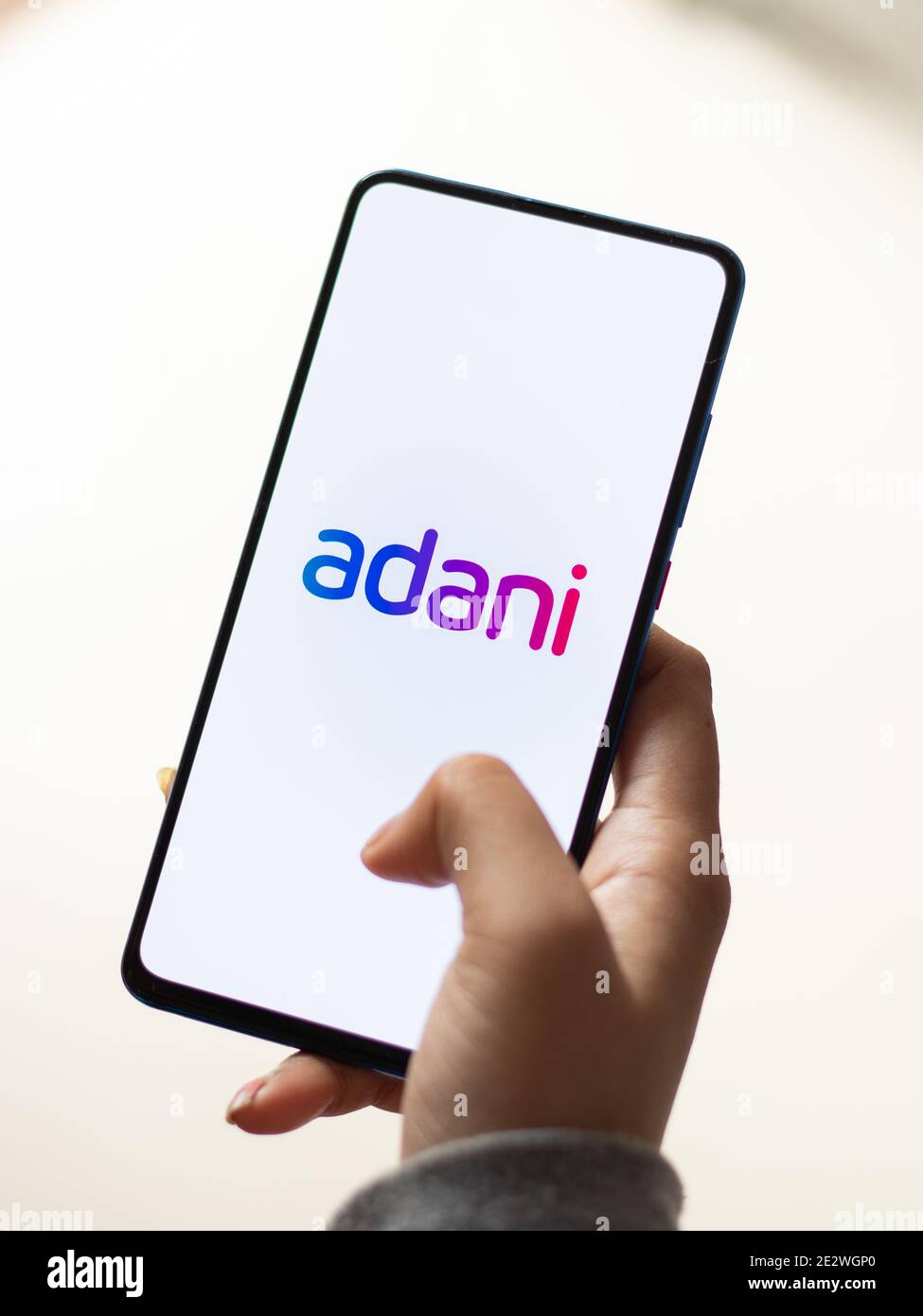 Assam, india - January 15, 2020 : Adani logo on phone screen stock ...