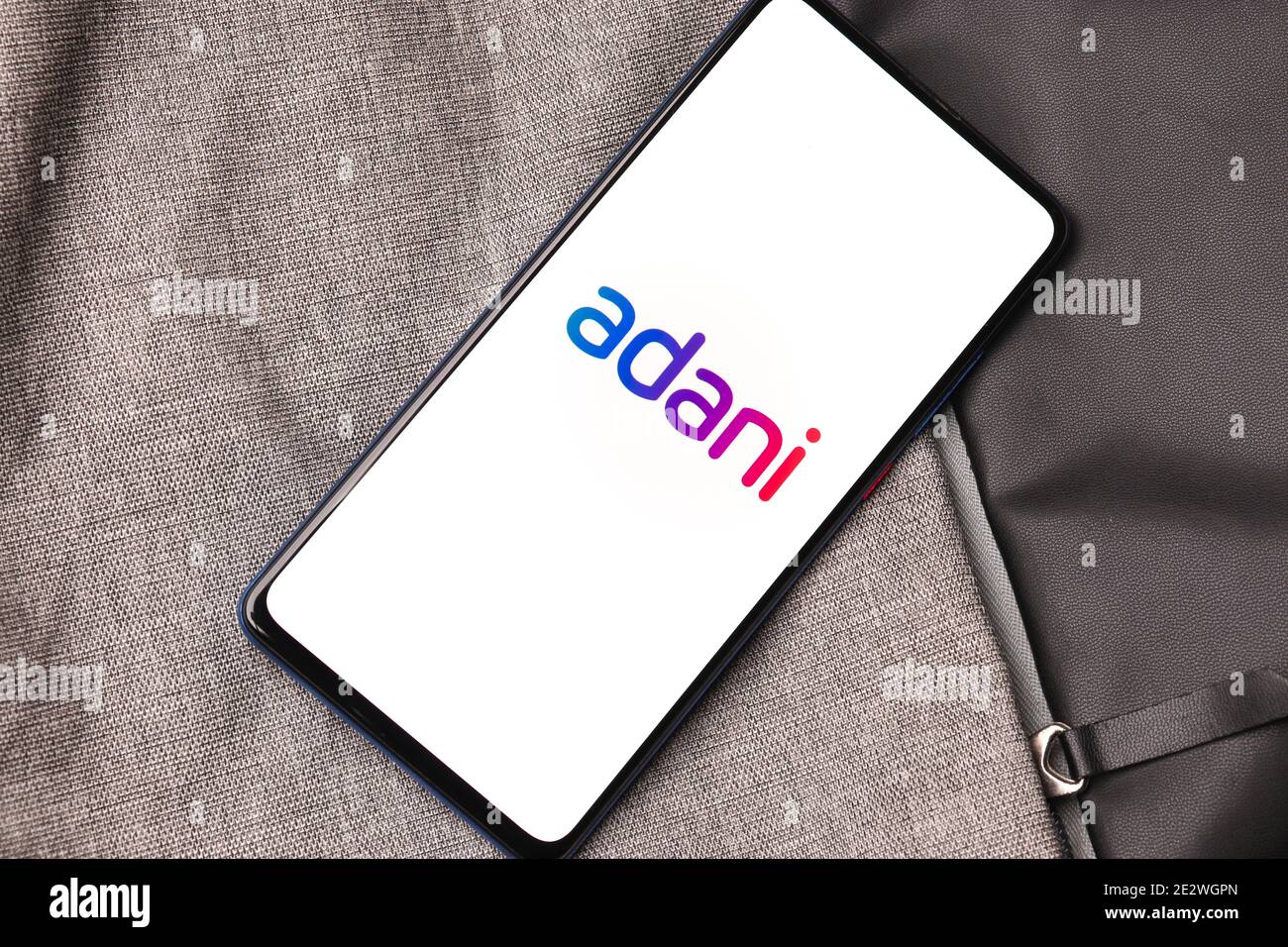 Assam, india - January 15, 2020 : Adani logo on phone screen stock ...