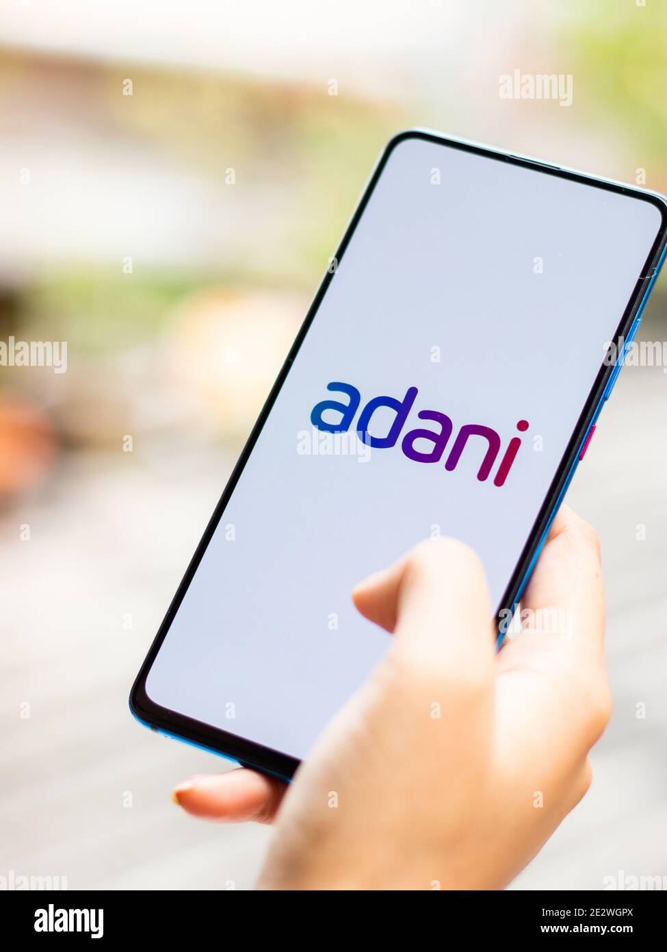 Assam, india - January 15, 2020 : Adani logo on phone screen stock ...