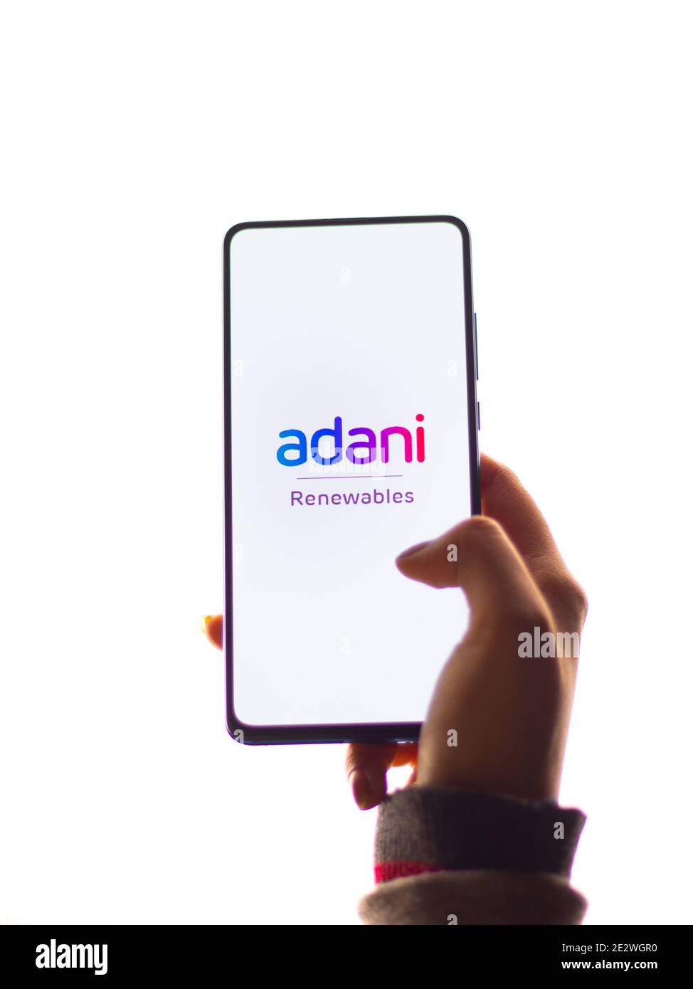 Assam, india - January 15, 2020 : Adani logo on phone screen stock ...