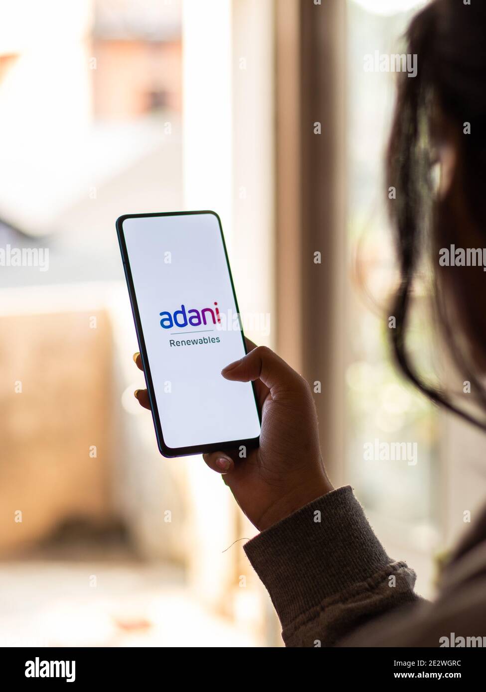 Assam, india - January 15, 2020 : Adani logo on phone screen stock ...