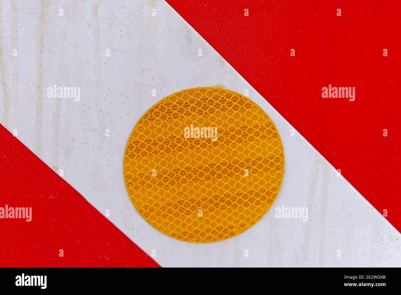 Reflective safety traffic sign dot at construction site Stock Photo - Alamy