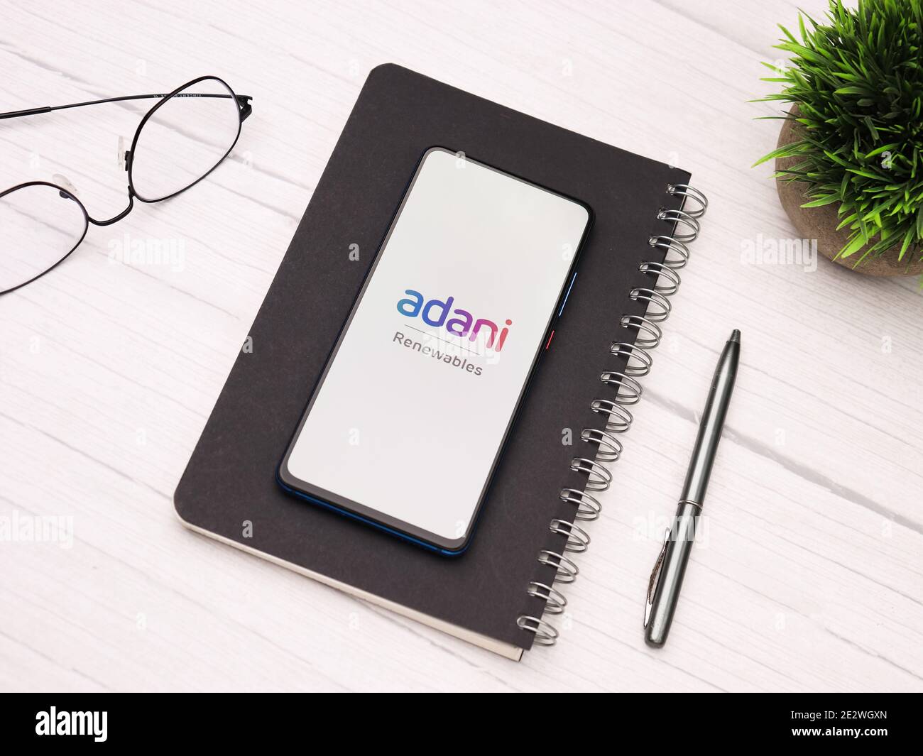 Assam, india - January 15, 2020 : Adani logo on phone screen stock ...