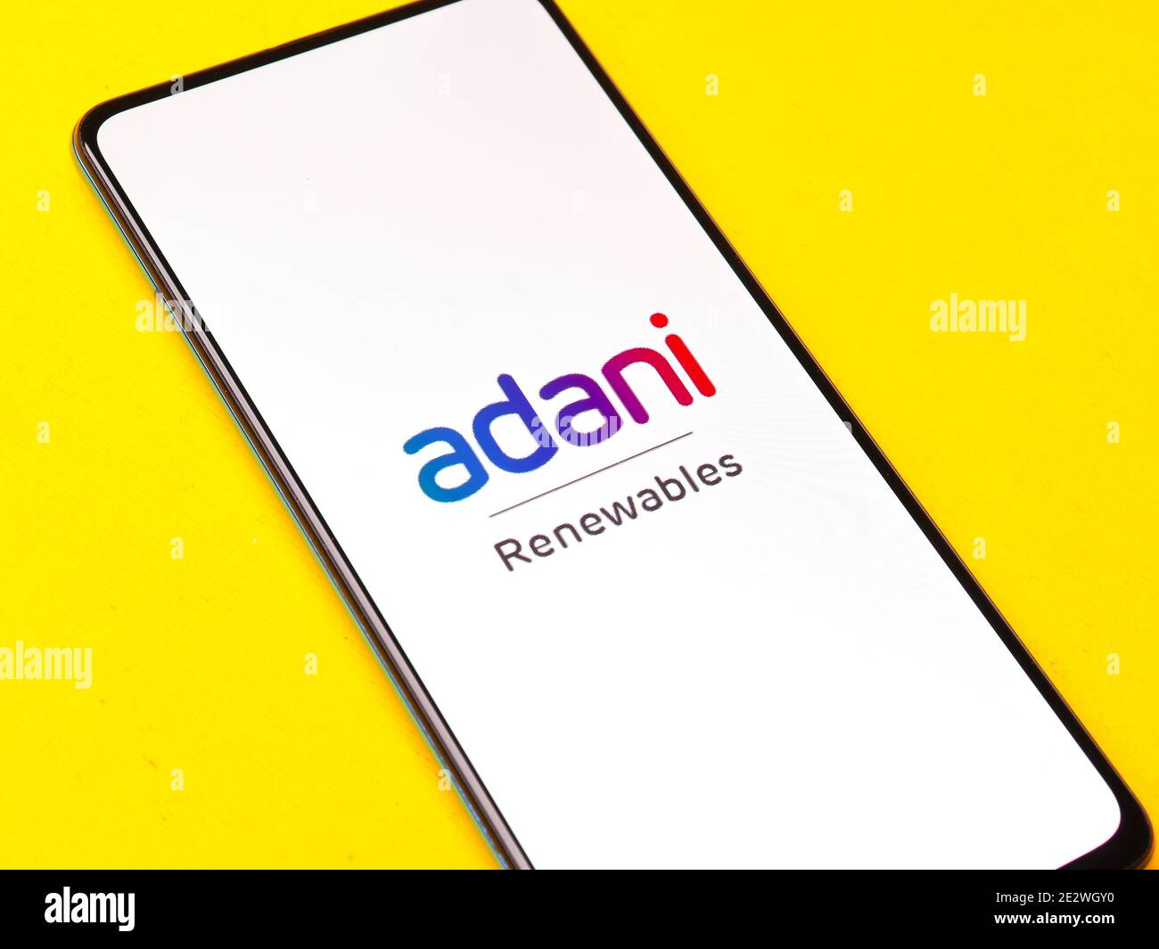 Assam, india - January 15, 2020 : Adani logo on phone screen stock ...