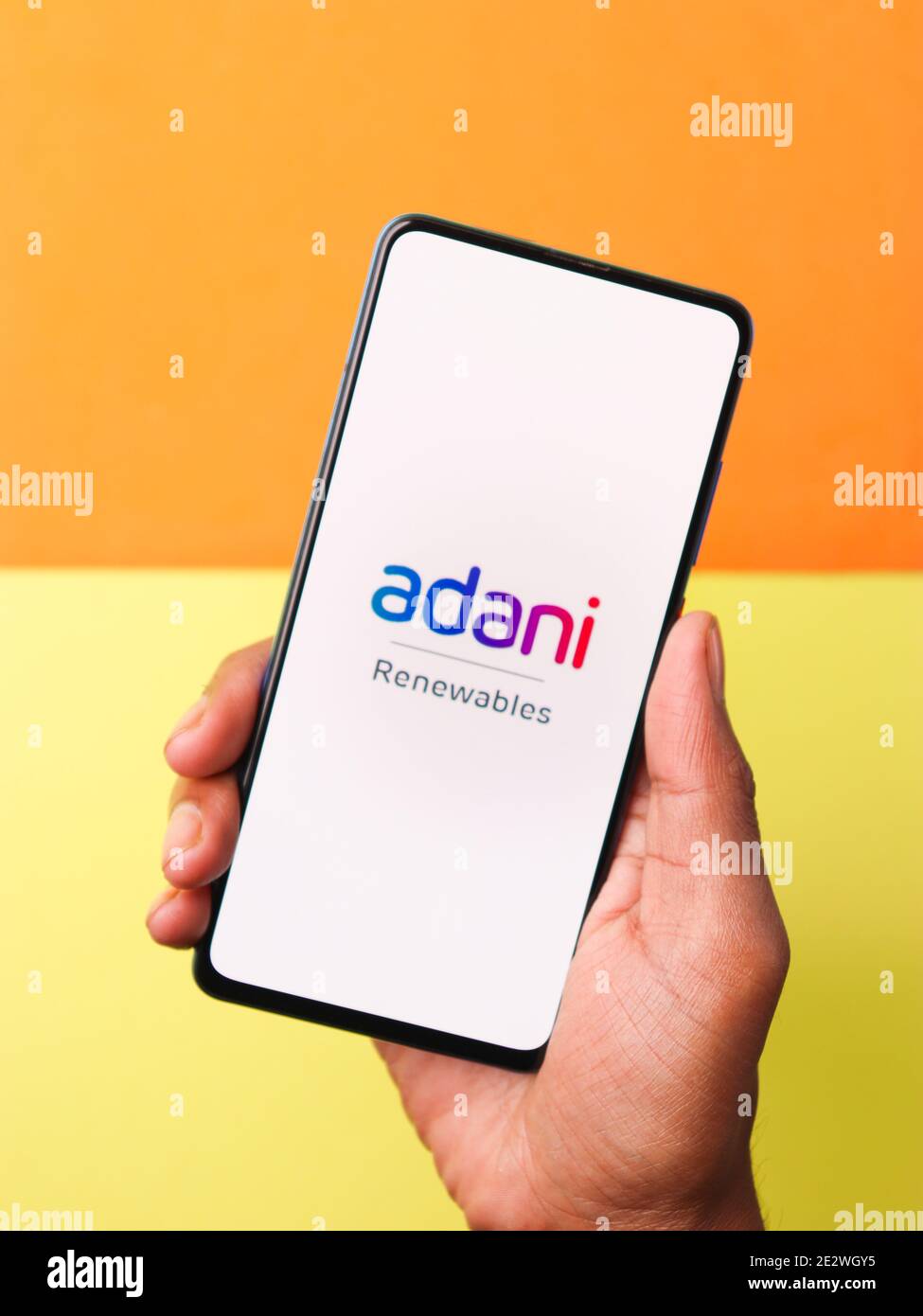 Assam, india - January 15, 2020 : Adani logo on phone screen stock ...