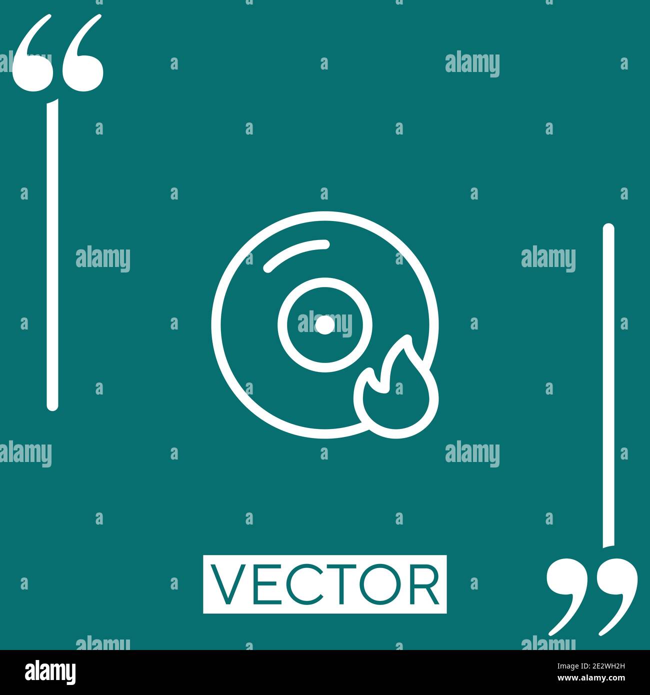 burn cd vector icon Linear icon. Editable stroke line Stock Vector ...