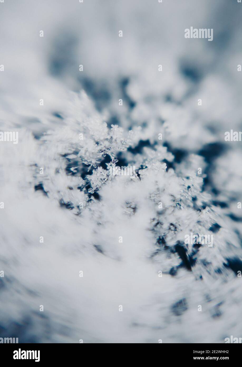 Extreme close up of snow and snowflakes Stock Photo - Alamy