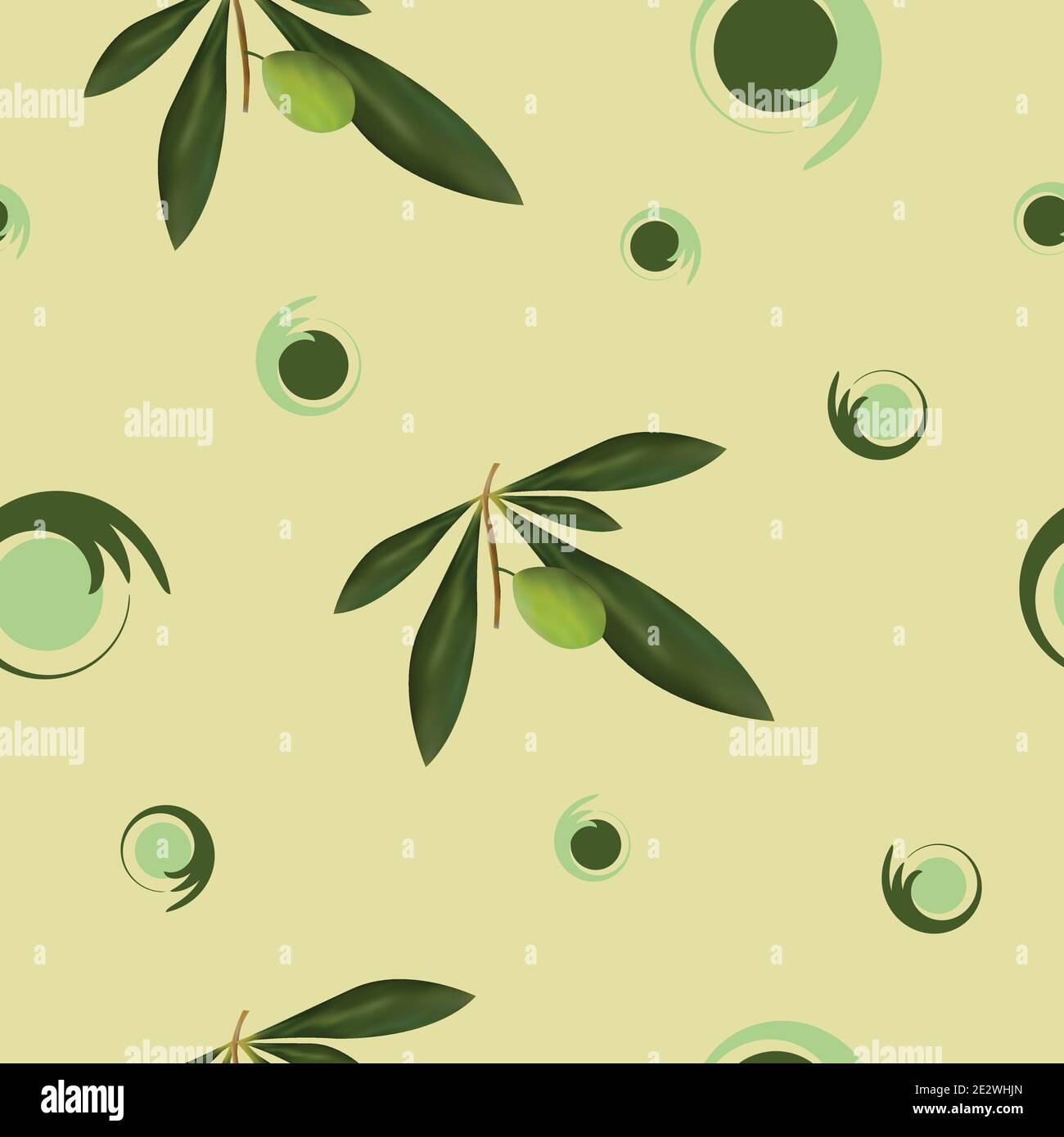 seamless pattern with green olive trees vector Stock Vector Image & Art ...