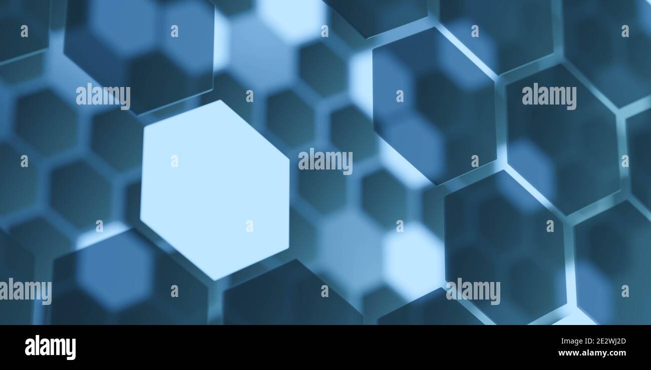 abstract hexagon shape honey comb geometric form 3d render illustration ...