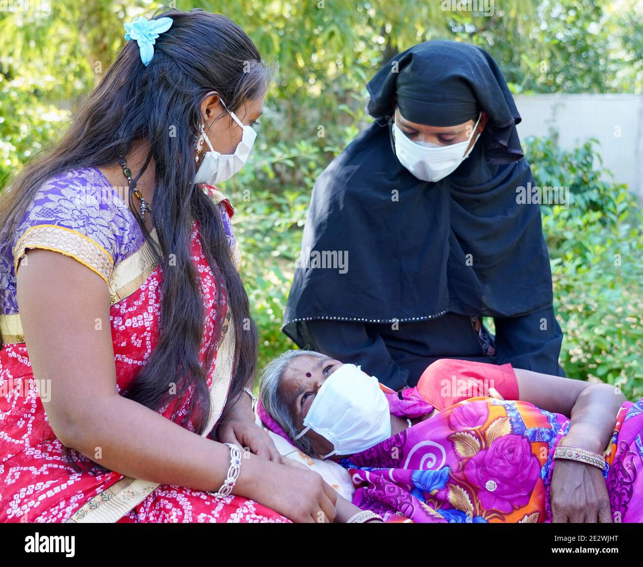 Sick indian old woman hi-res stock photography and images - Alamy