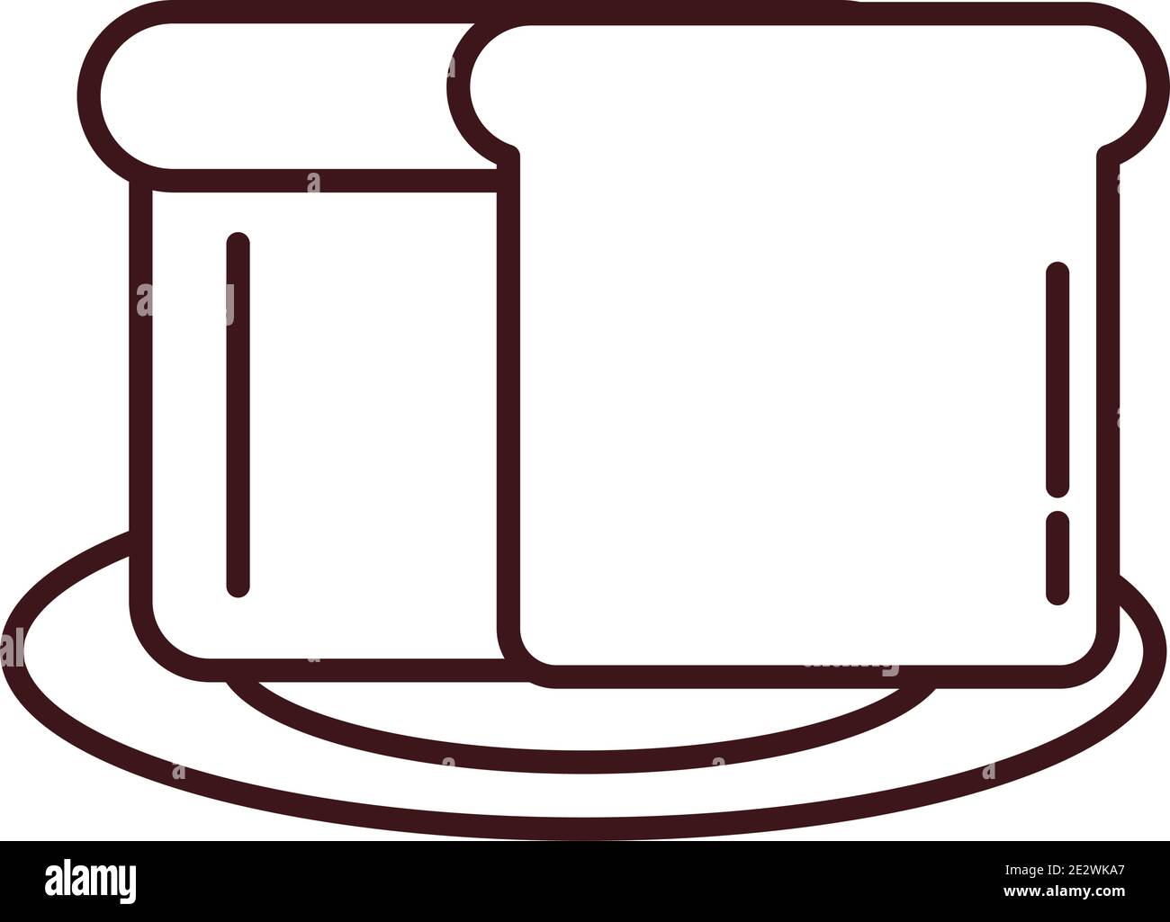 breakfast bakery bread on dish line style vector illustration Stock ...