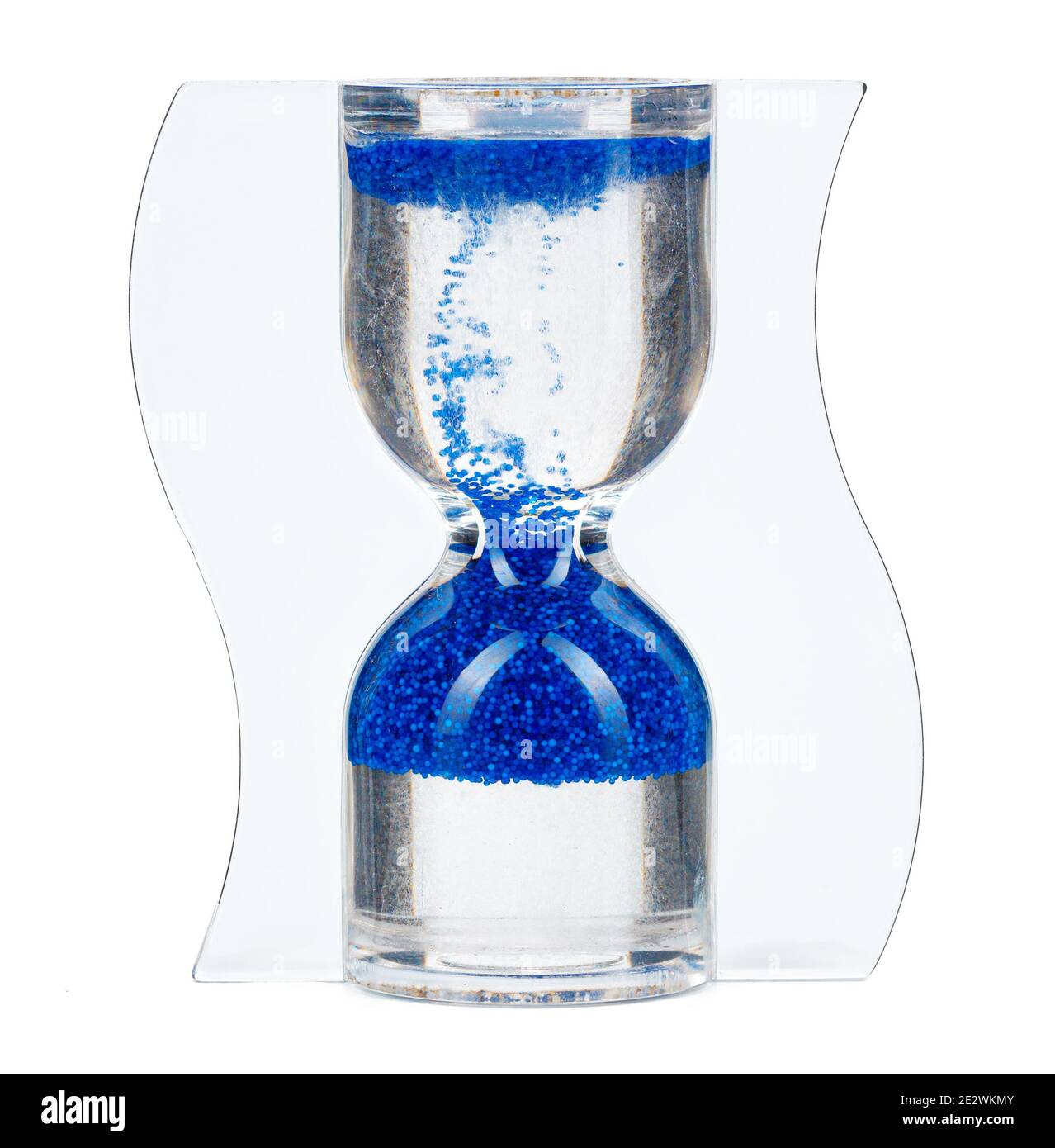 Blue hourglass isolated on white background close up Stock Photo - Alamy