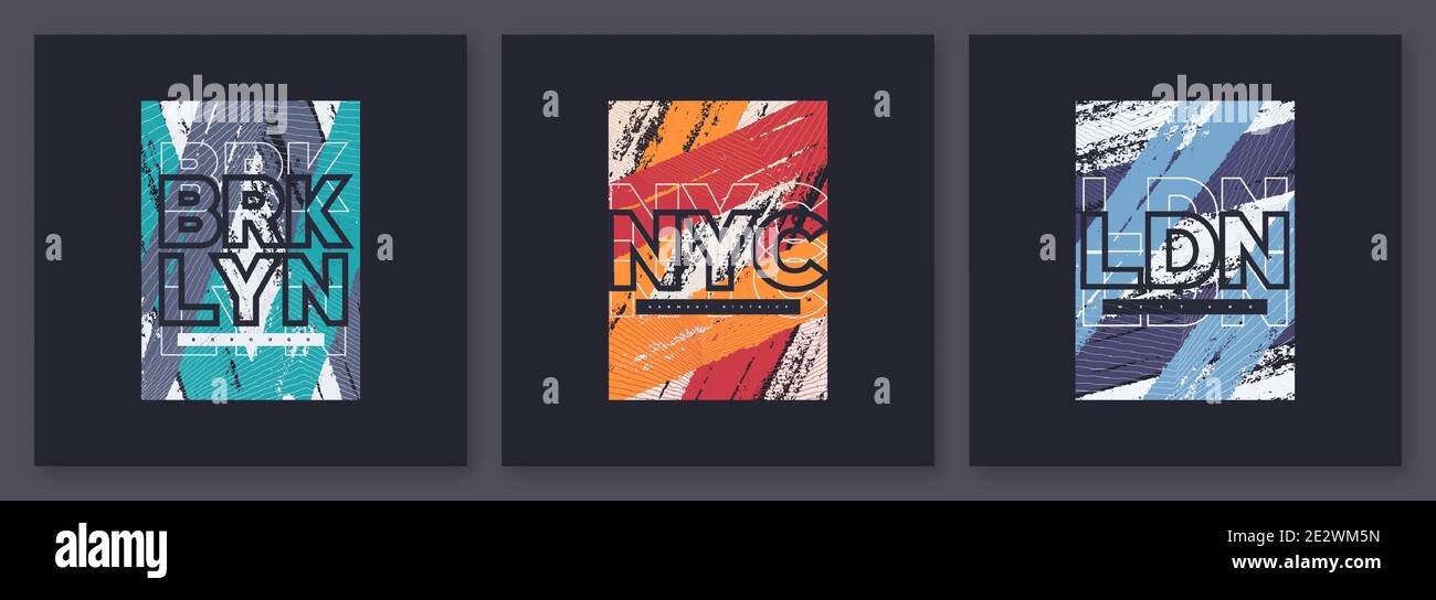 Set of abstract geometric t-shirt vector designs, graphic prints ...