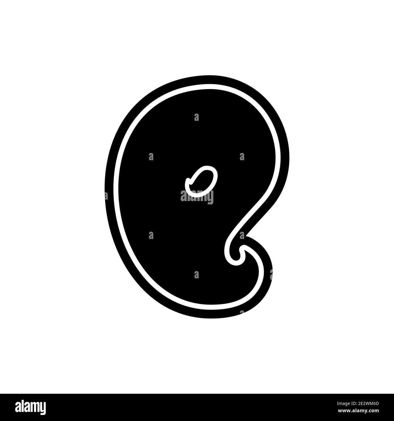 E letter font decorative hand drawn lettering, alphabet vector letter ...