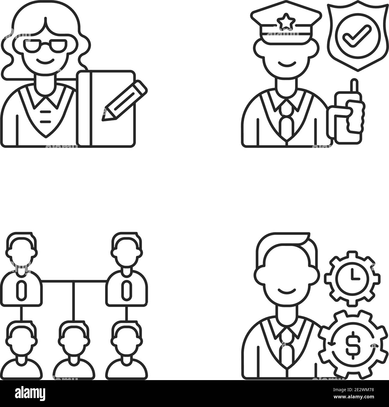 Corporation hierarchy linear icons set Stock Vector Image & Art - Alamy