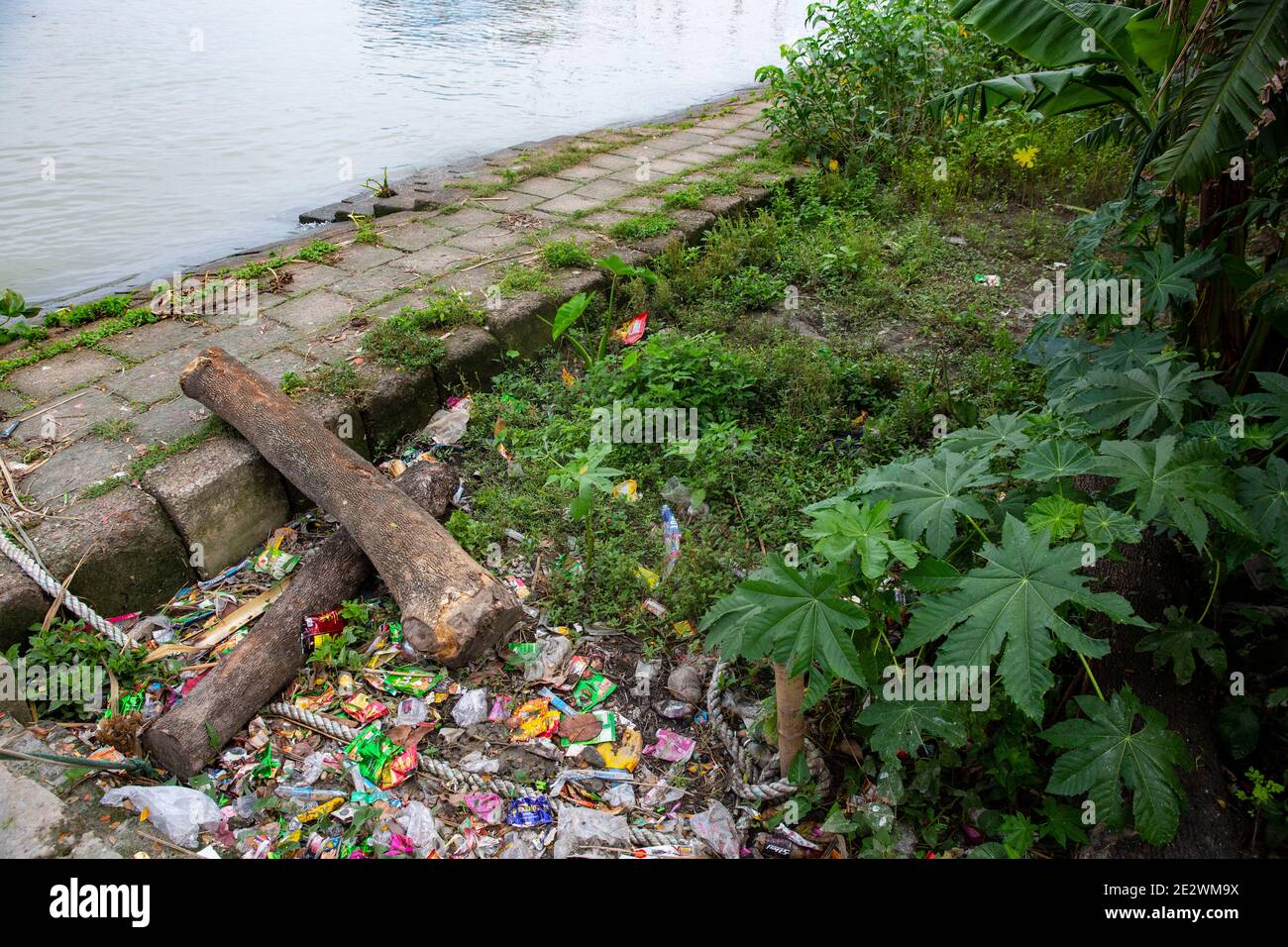 Plastic pollution at a village at Chanpur. Bangladesh Stock Photo - Alamy