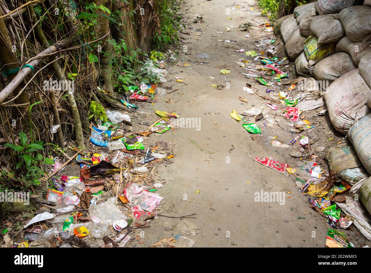 Plastic pollution at a village at Chanpur. Bangladesh Stock Photo - Alamy