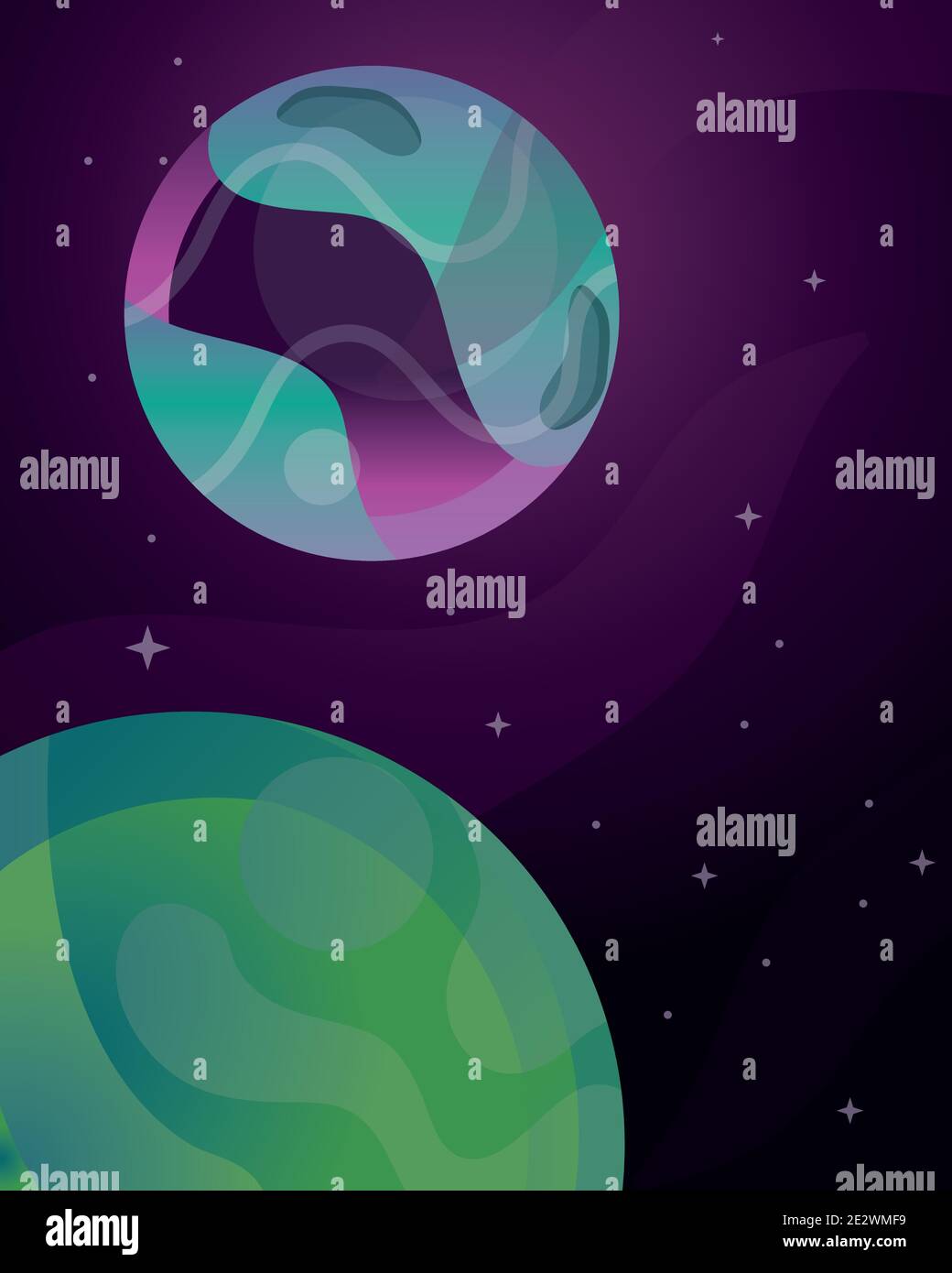 space planets stars galaxy solar system cartoon background vector ...