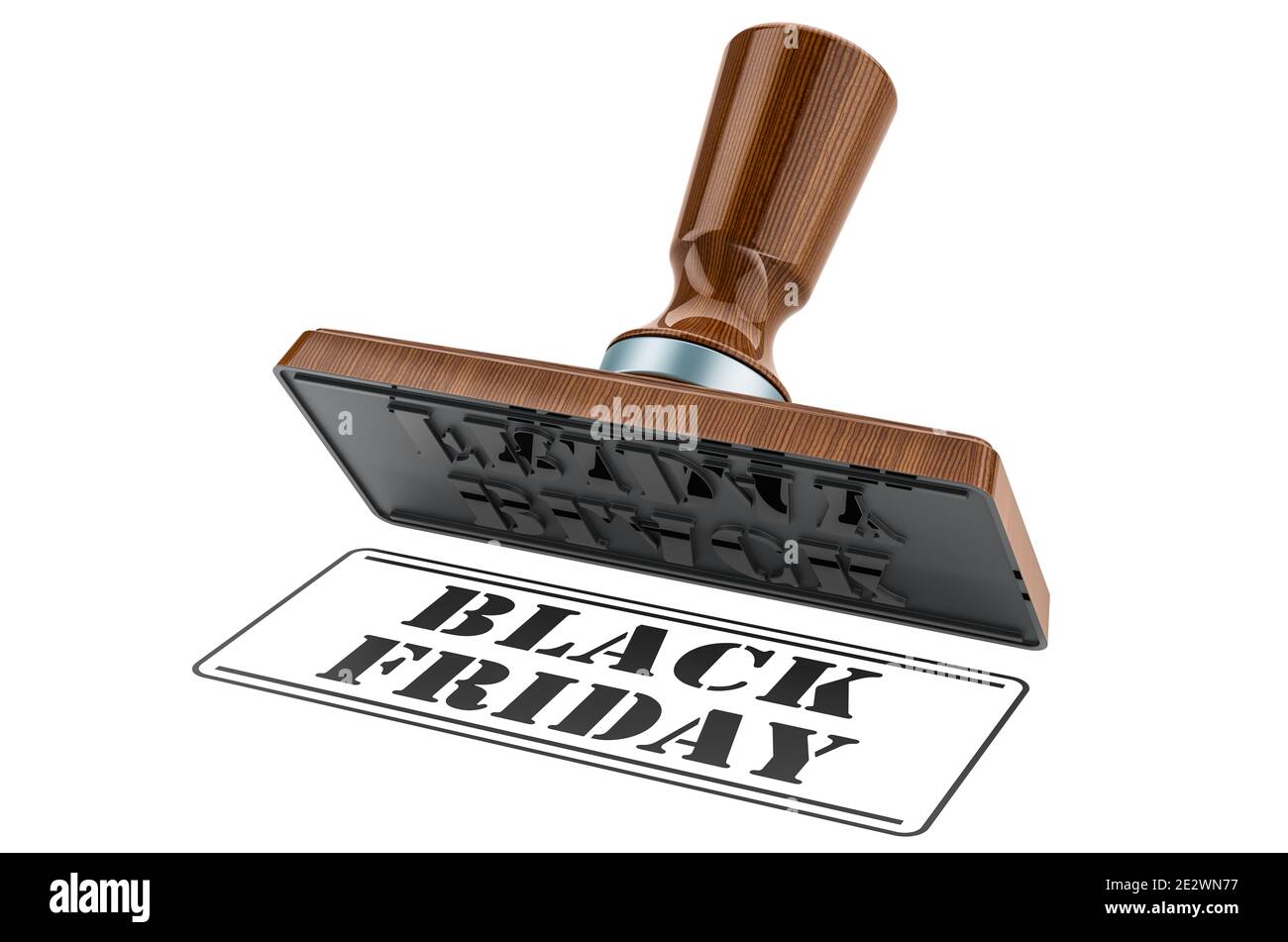 Black Friday stamp. Wooden stamper, seal with text black Friday, 3D ...