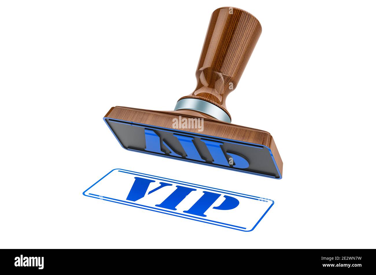 VIP stamp. Wooden stamper, seal with text vip, 3D rendering isolated on ...