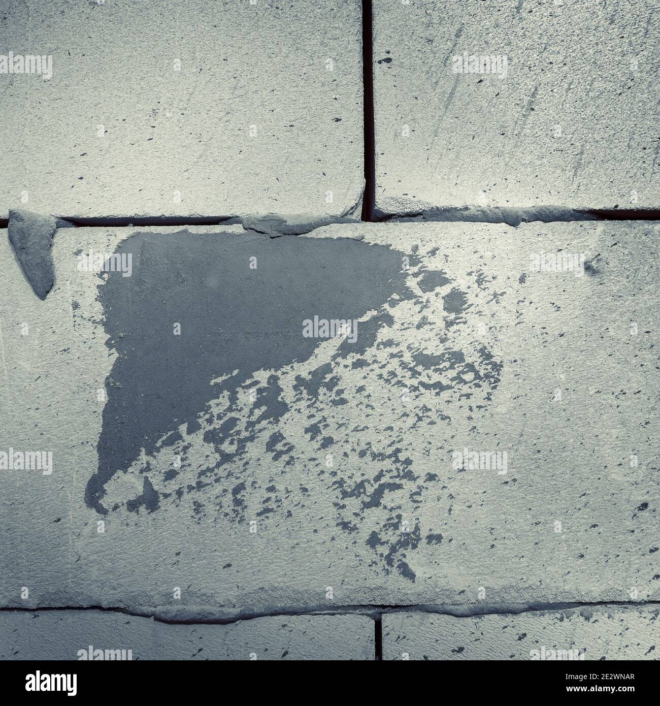 Wall of concrete blocks with dirt stain Stock Photo - Alamy