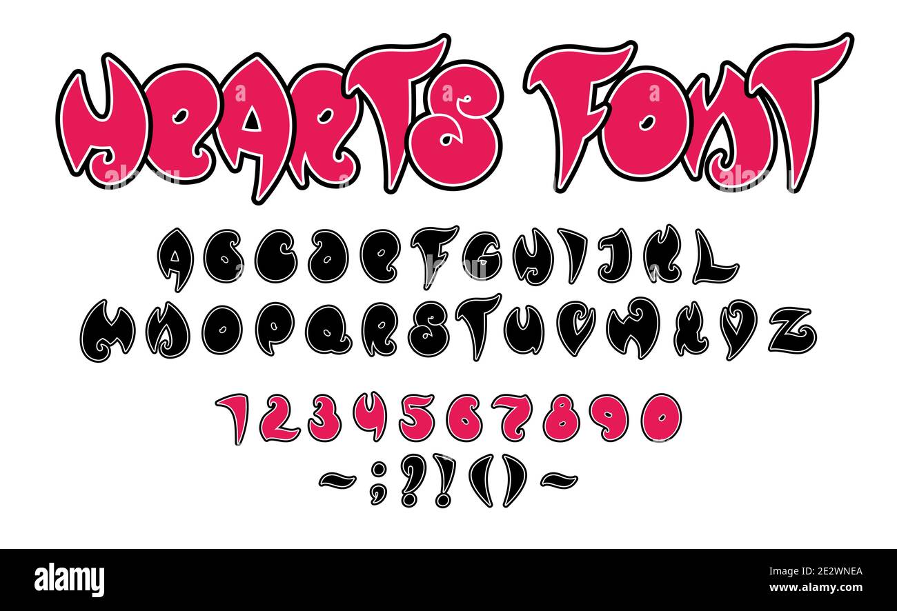 Font decorative hand drawn ABC lettering, alphabet vector letters Stock ...