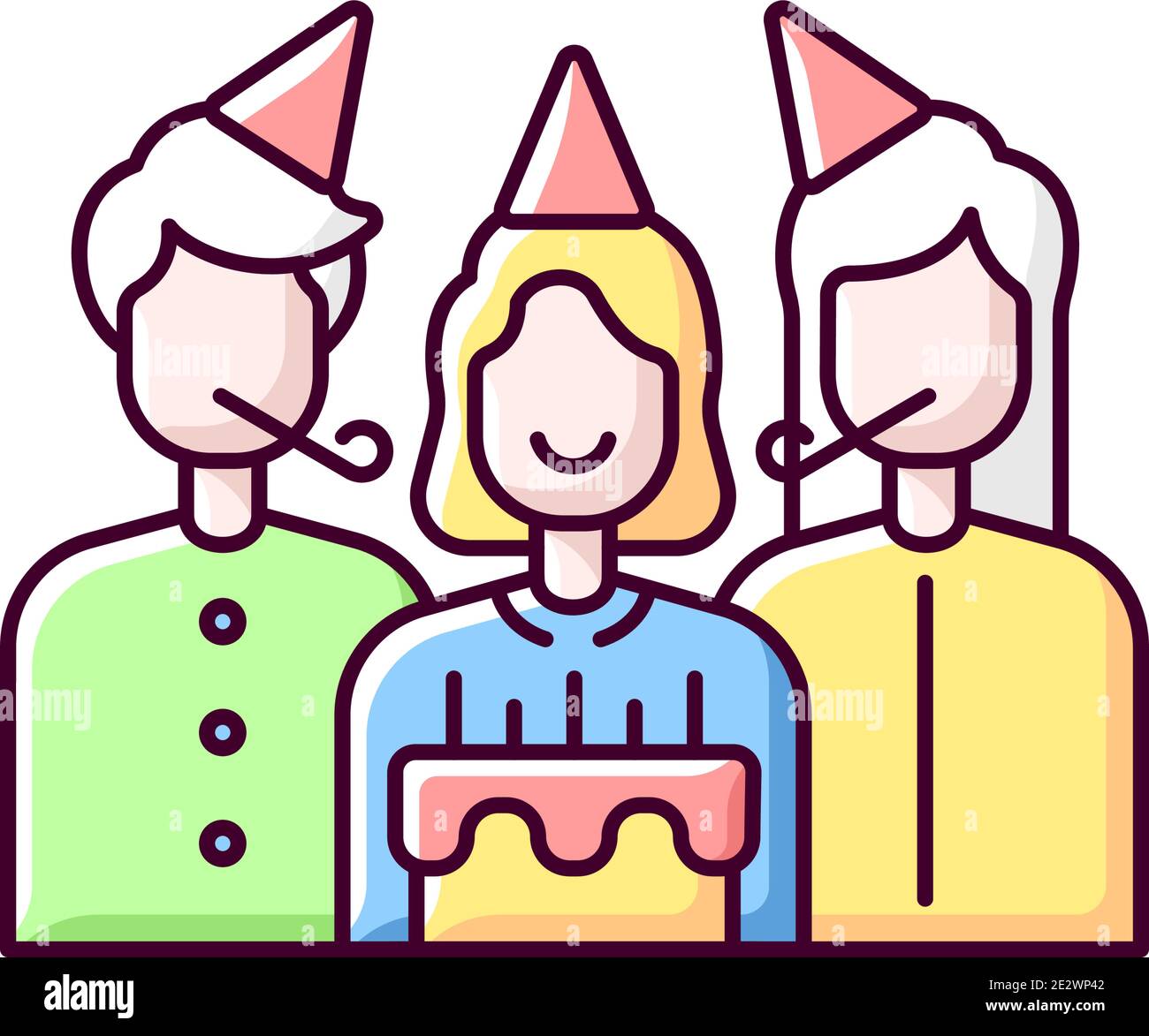 Birthday party RGB color icon Stock Vector Image & Art - Alamy