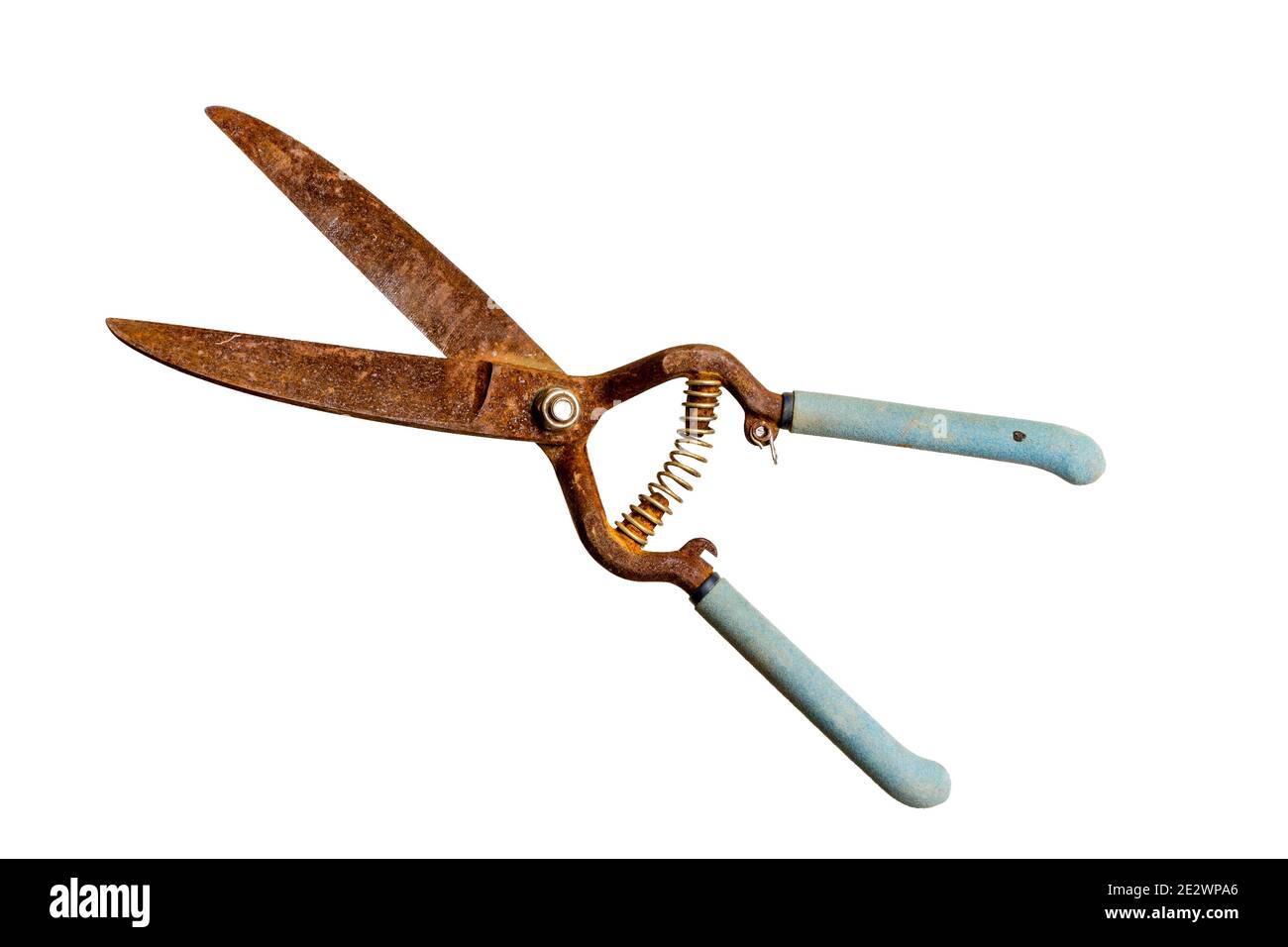 Antique pruning sheers on a solid white background Stock Photo - Alamy