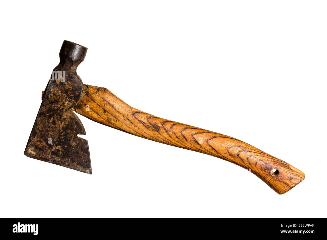 Antique lath hatchet on a solid white background Stock Photo - Alamy