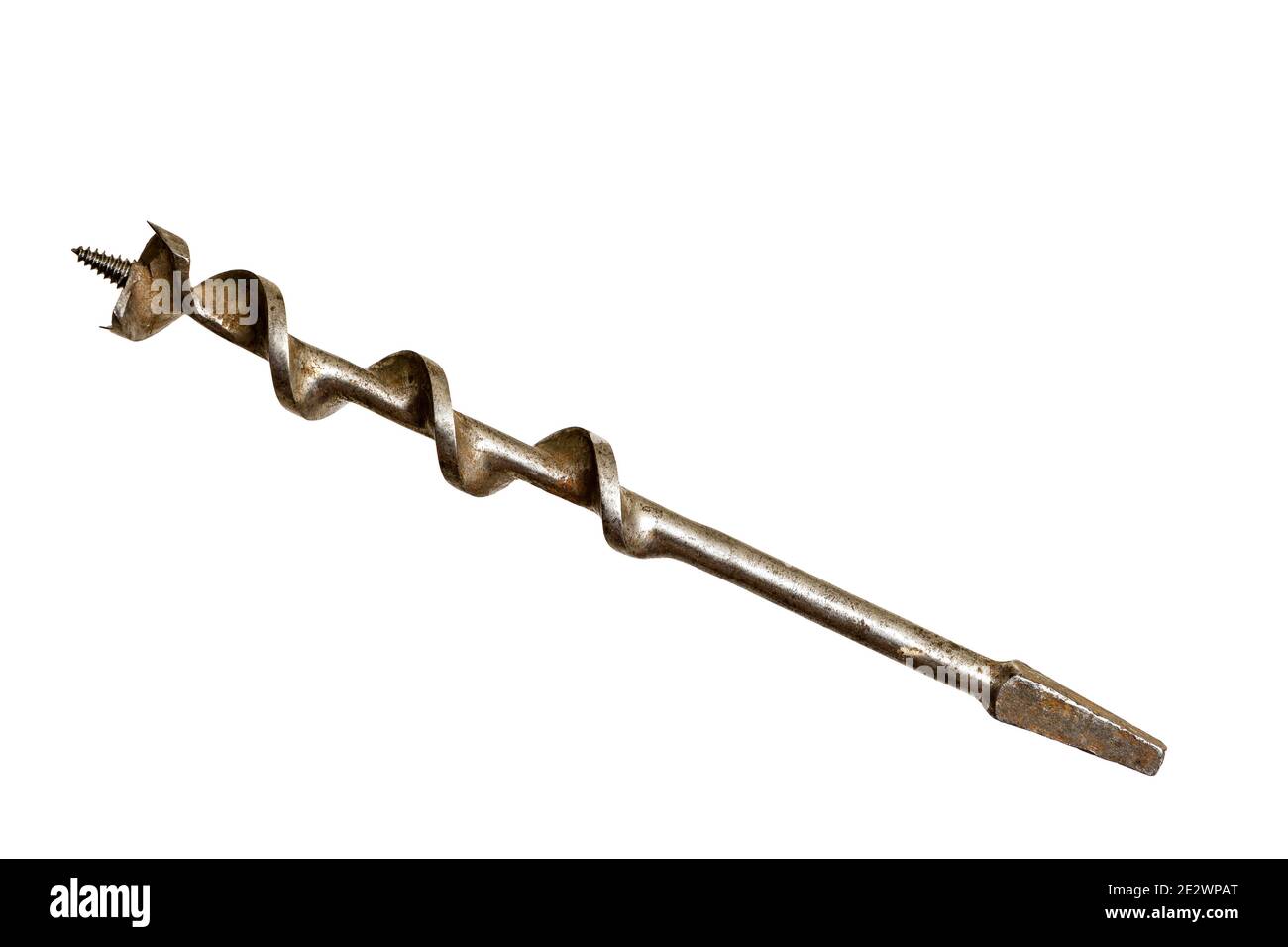 Antique auger bit on a solid white background Stock Photo - Alamy