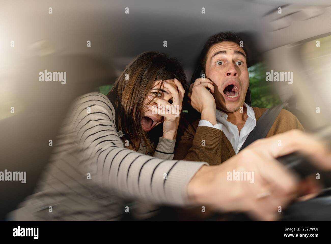 Scared passenger hi-res stock photography and images - Alamy