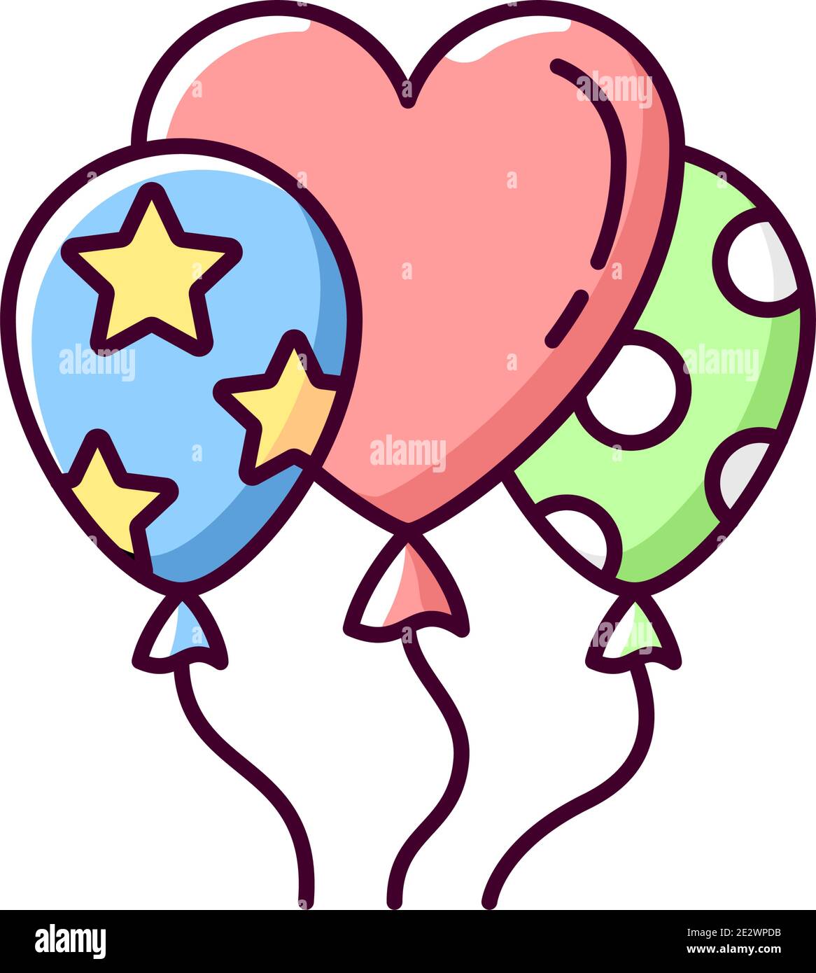 Cartoon illustration floating balloon fly Cut Out Stock Images ...