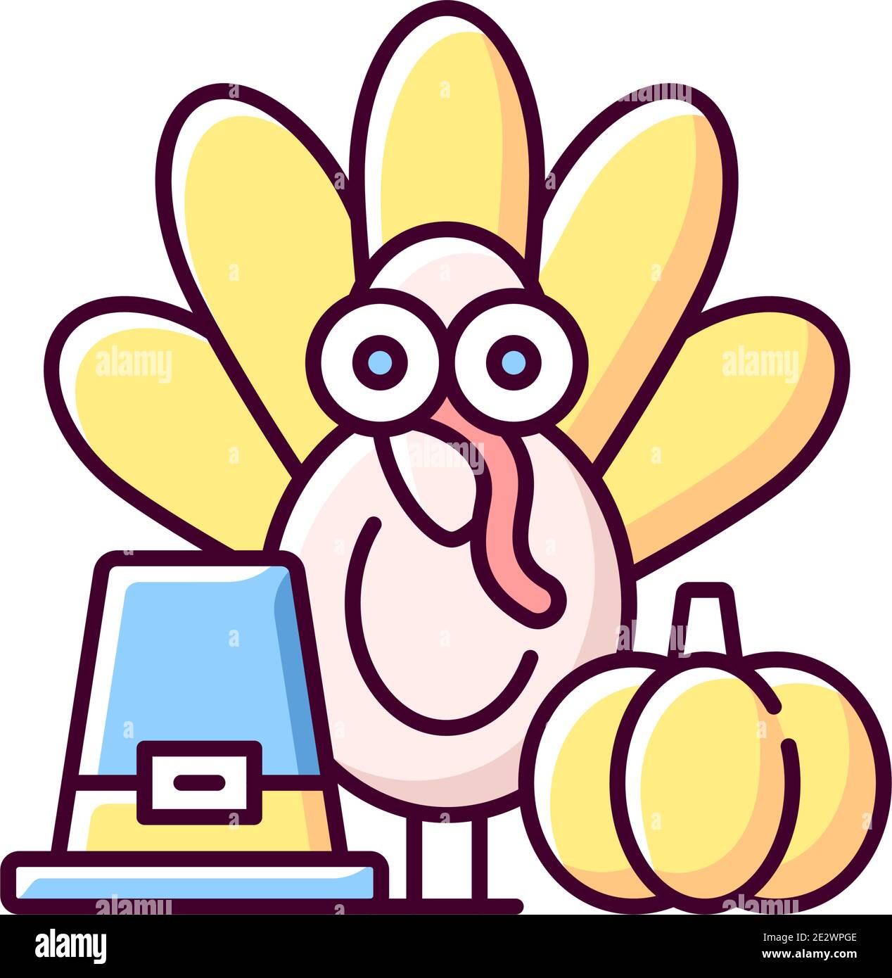 Outline thanksgiving party dinner Cut Out Stock Images & Pictures - Alamy