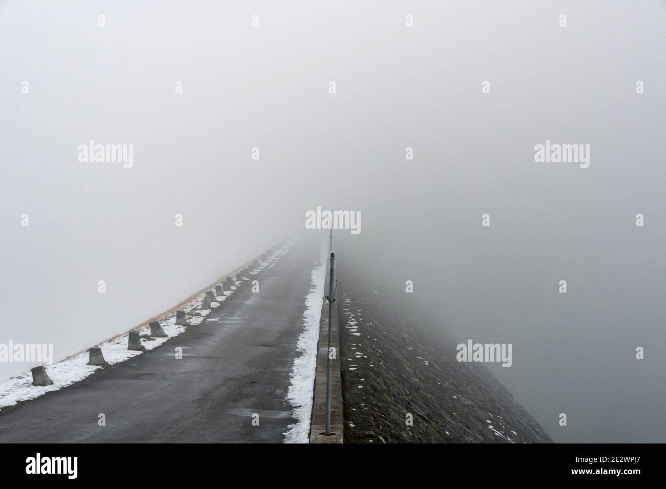 Mesmerizing view of an old bridge captured in a misty weather Stock ...