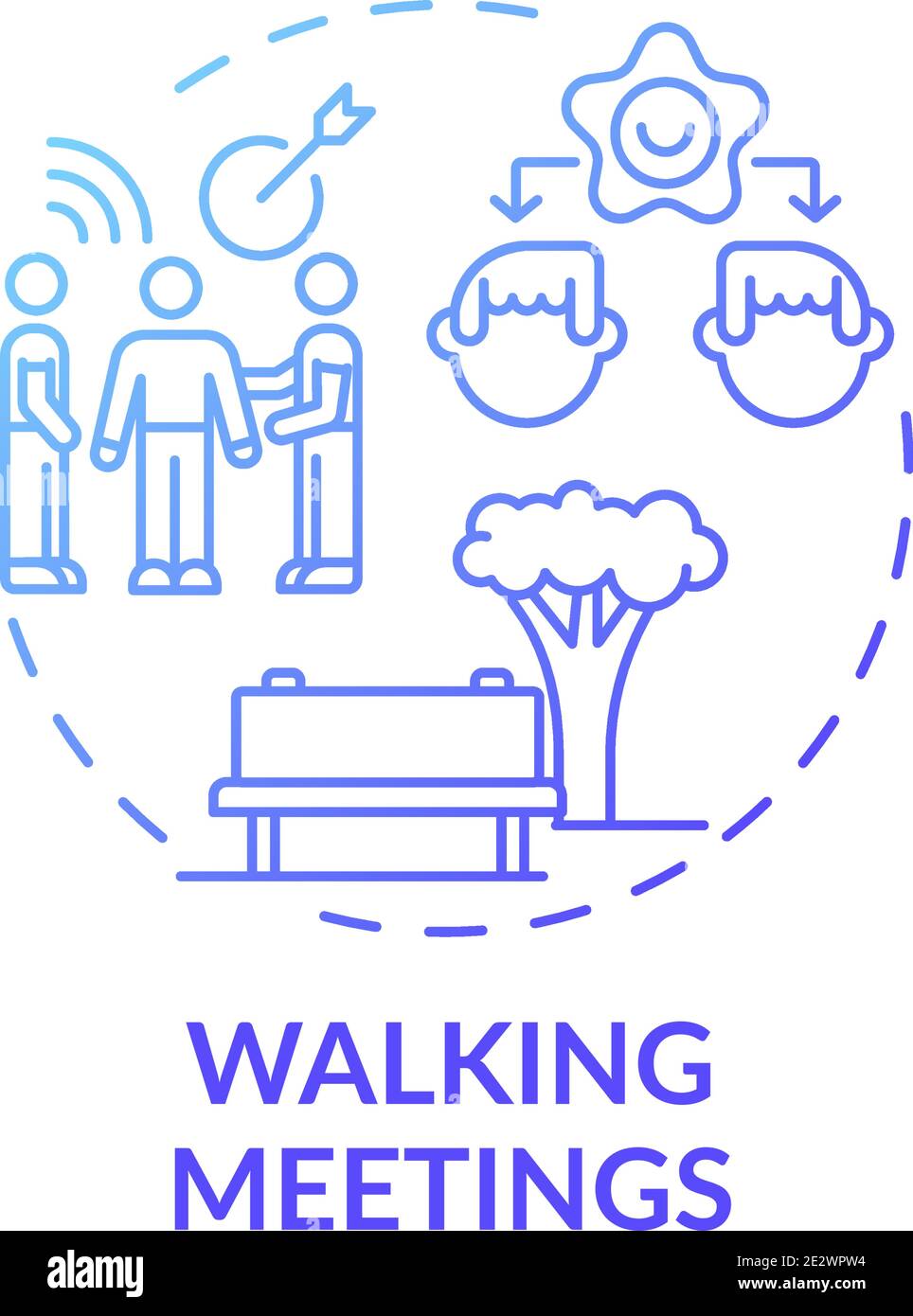 Walking meetings concept icon Stock Vector Image & Art - Alamy