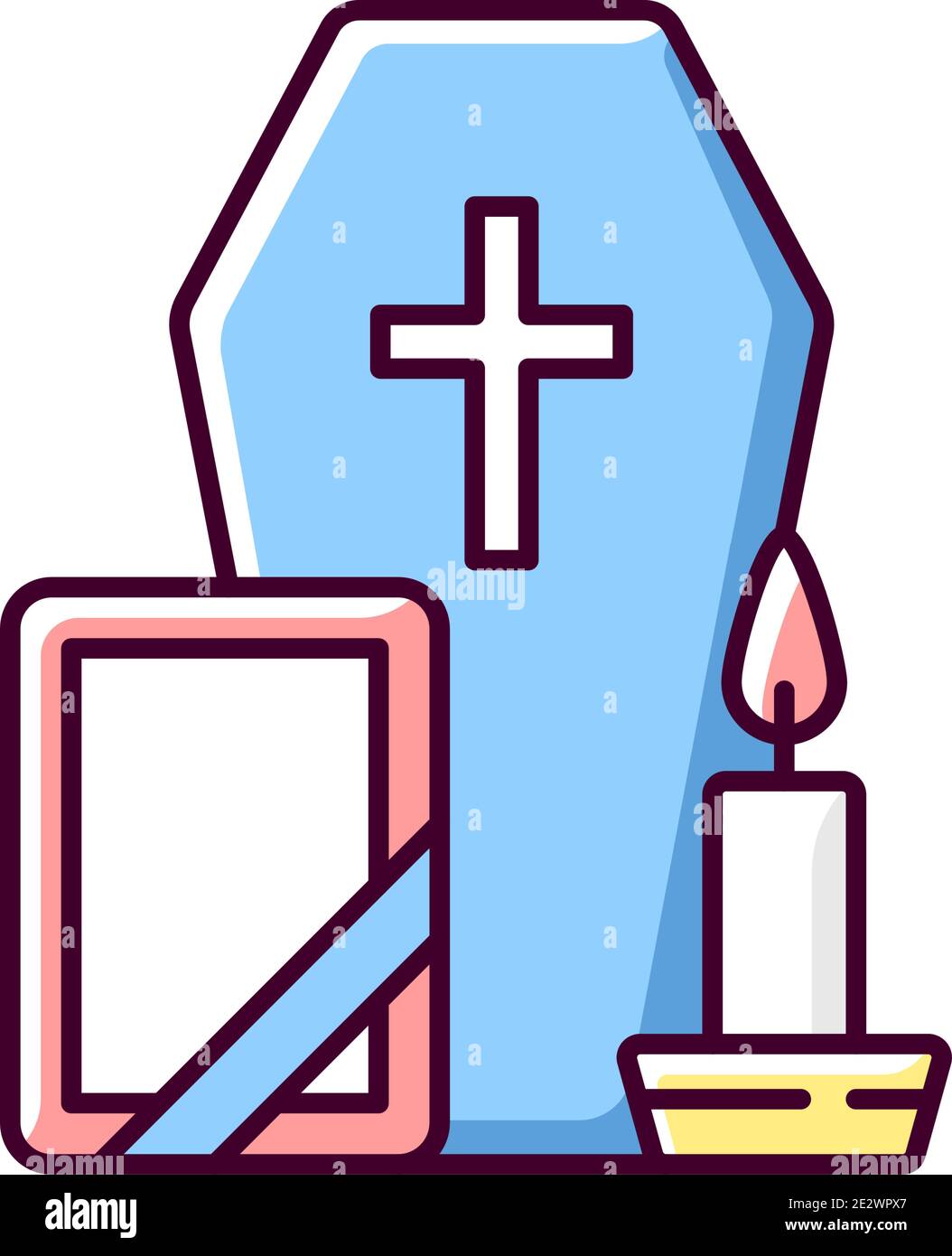 Funeral RGB color icon Stock Vector Image & Art - Alamy