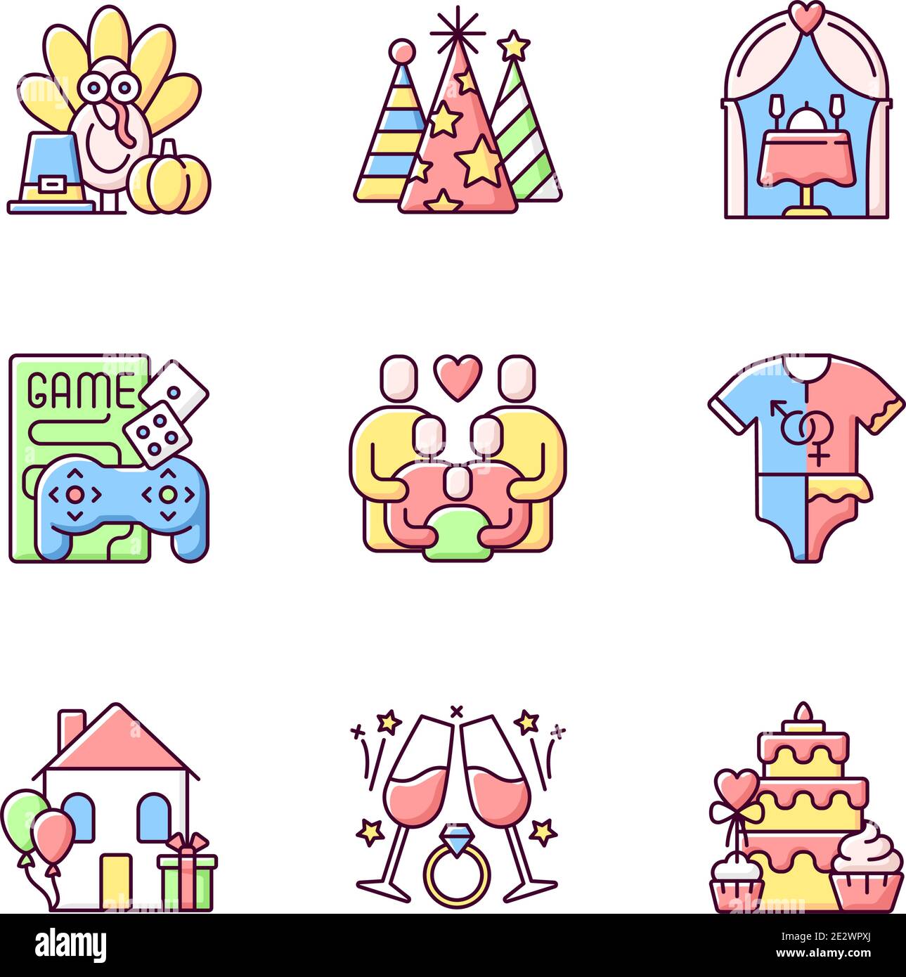 Party RGB color icons set Stock Vector Image & Art - Alamy