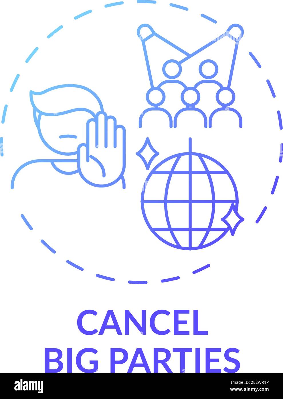 Big parties cancellation concept icon Stock Vector Image & Art - Alamy