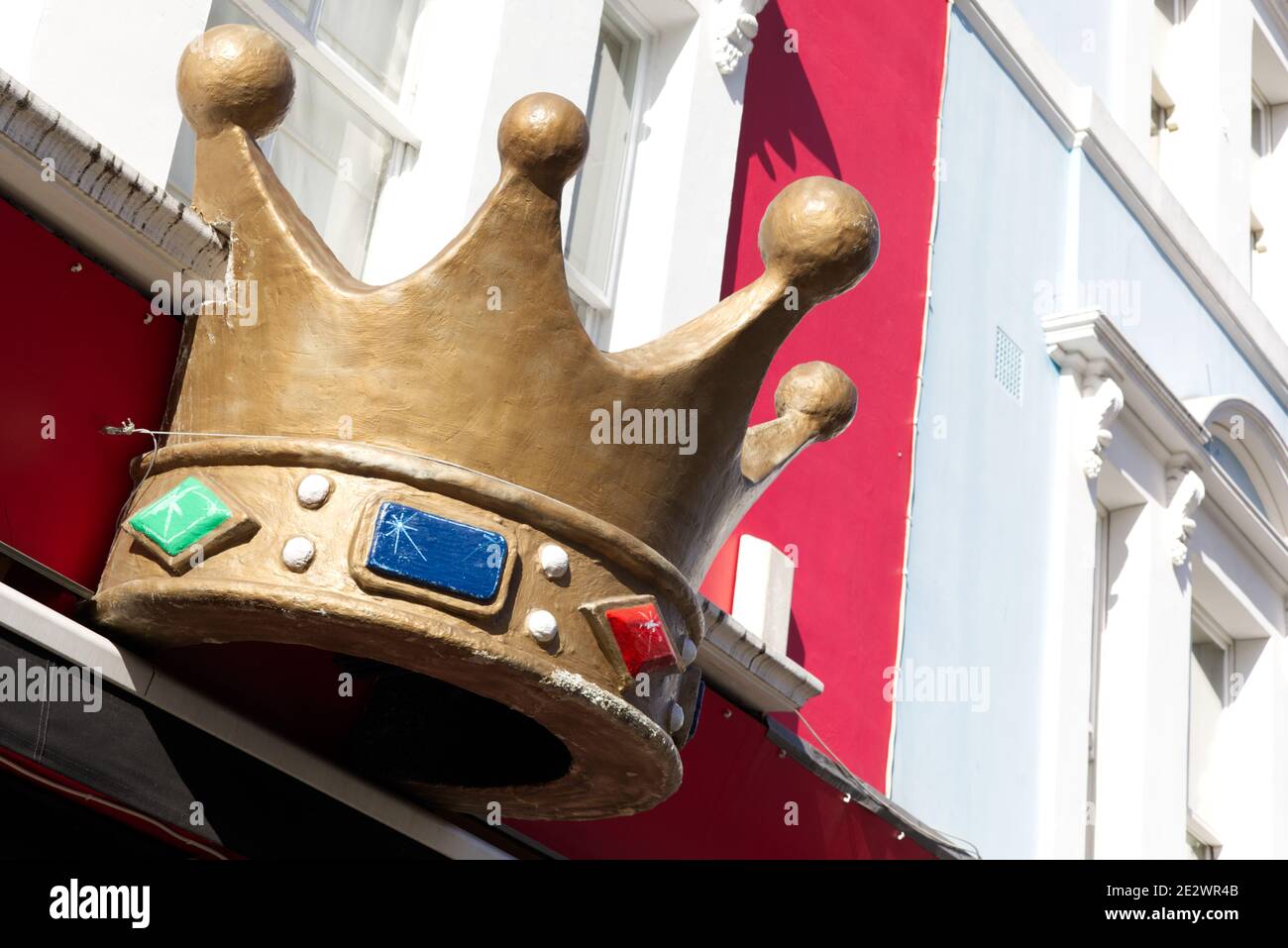 giant crown above shops in Notting hill London Stock Photo - Alamy