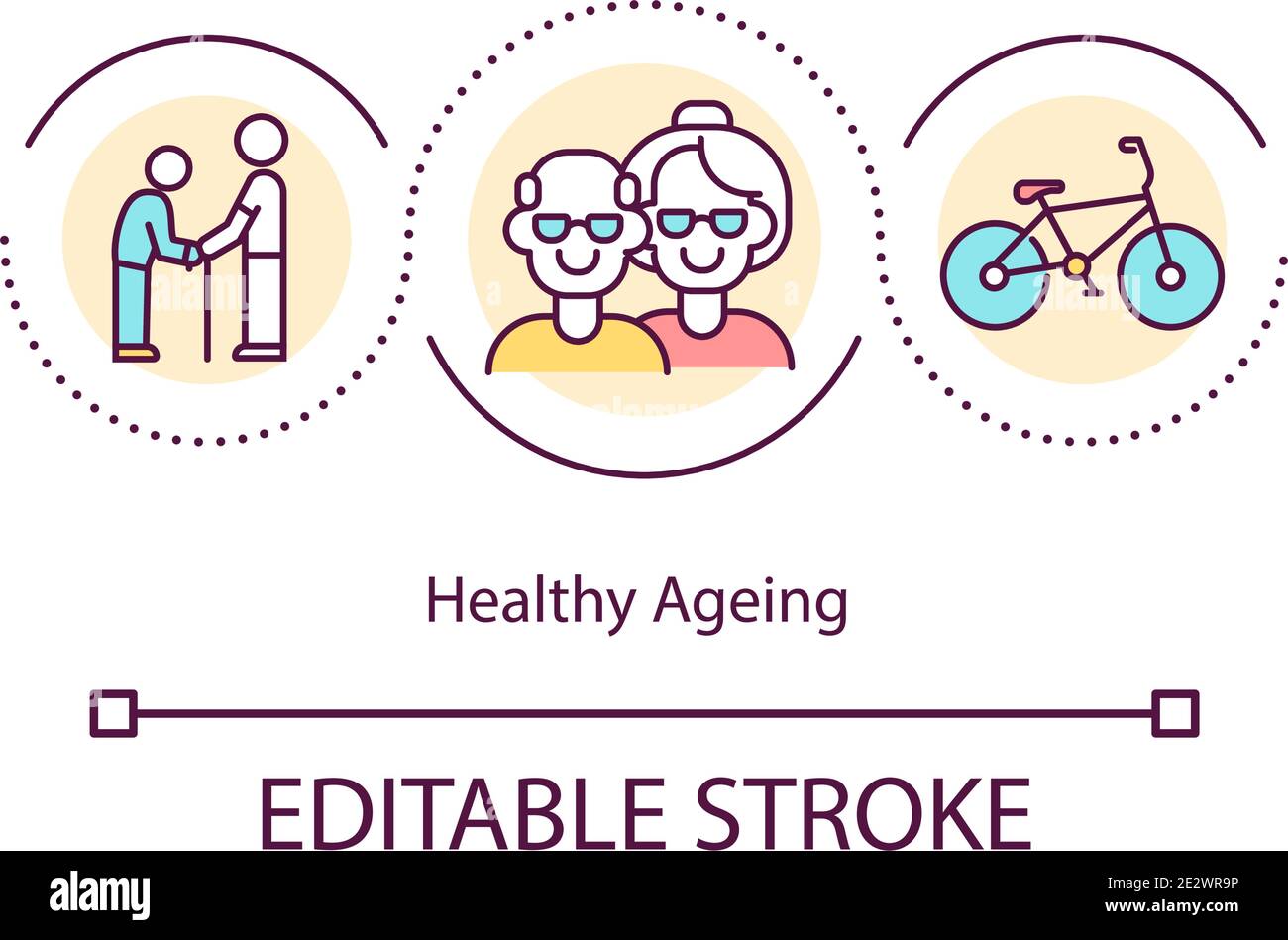 Healthy ageing concept icon Stock Vector Image & Art - Alamy