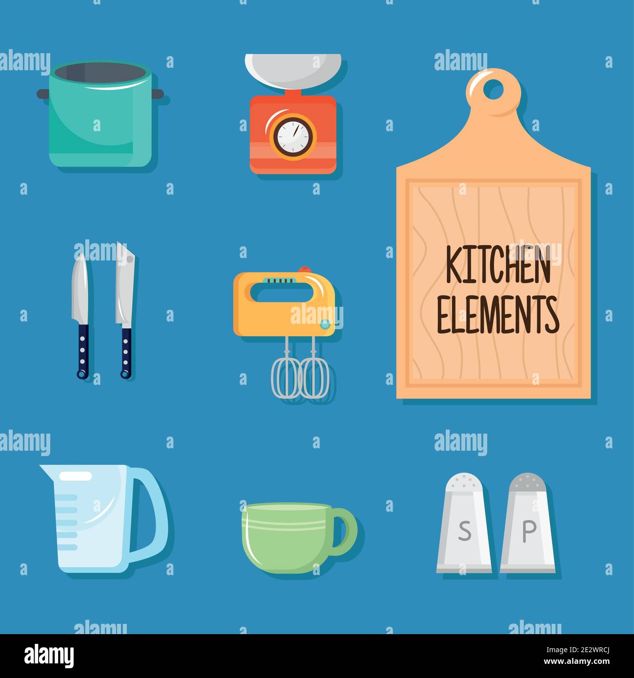 bundle of eight kitchen utensils set icons Stock Vector Image & Art - Alamy