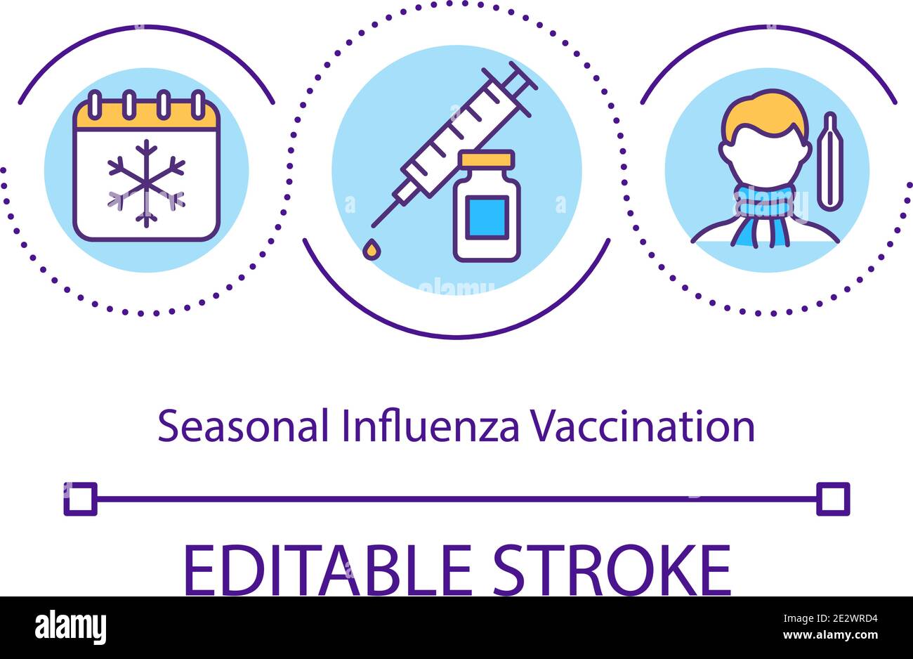 Seasonal influenza vaccination concept icon Stock Vector Image & Art ...