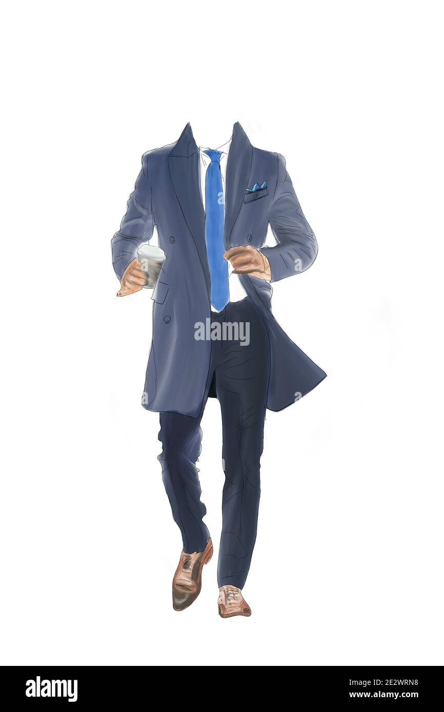 Cartoon businessman coffee mug Cut Out Stock Images & Pictures - Alamy