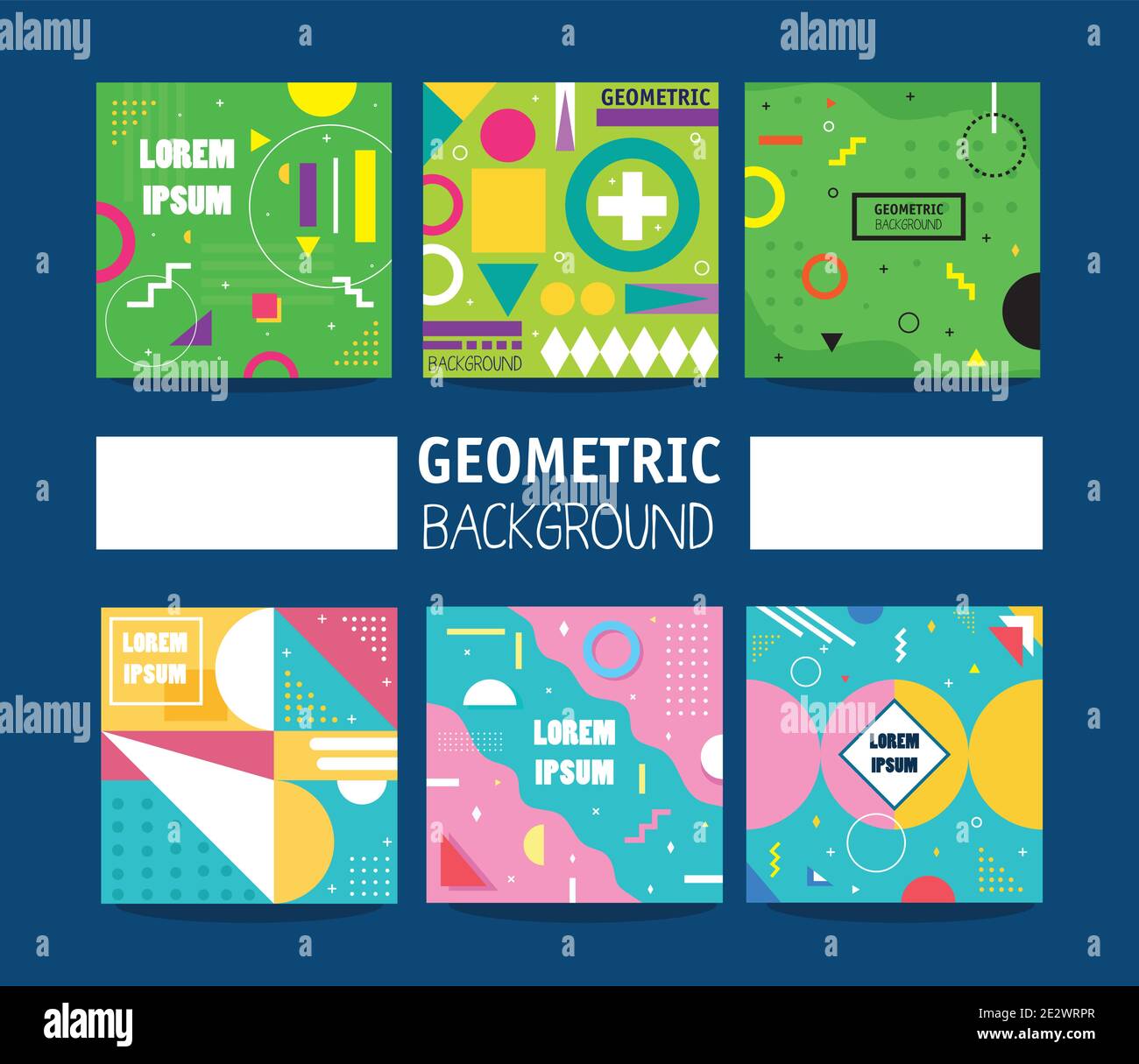 bundle of six colors geometric minimal backgrounds Stock Vector Image ...