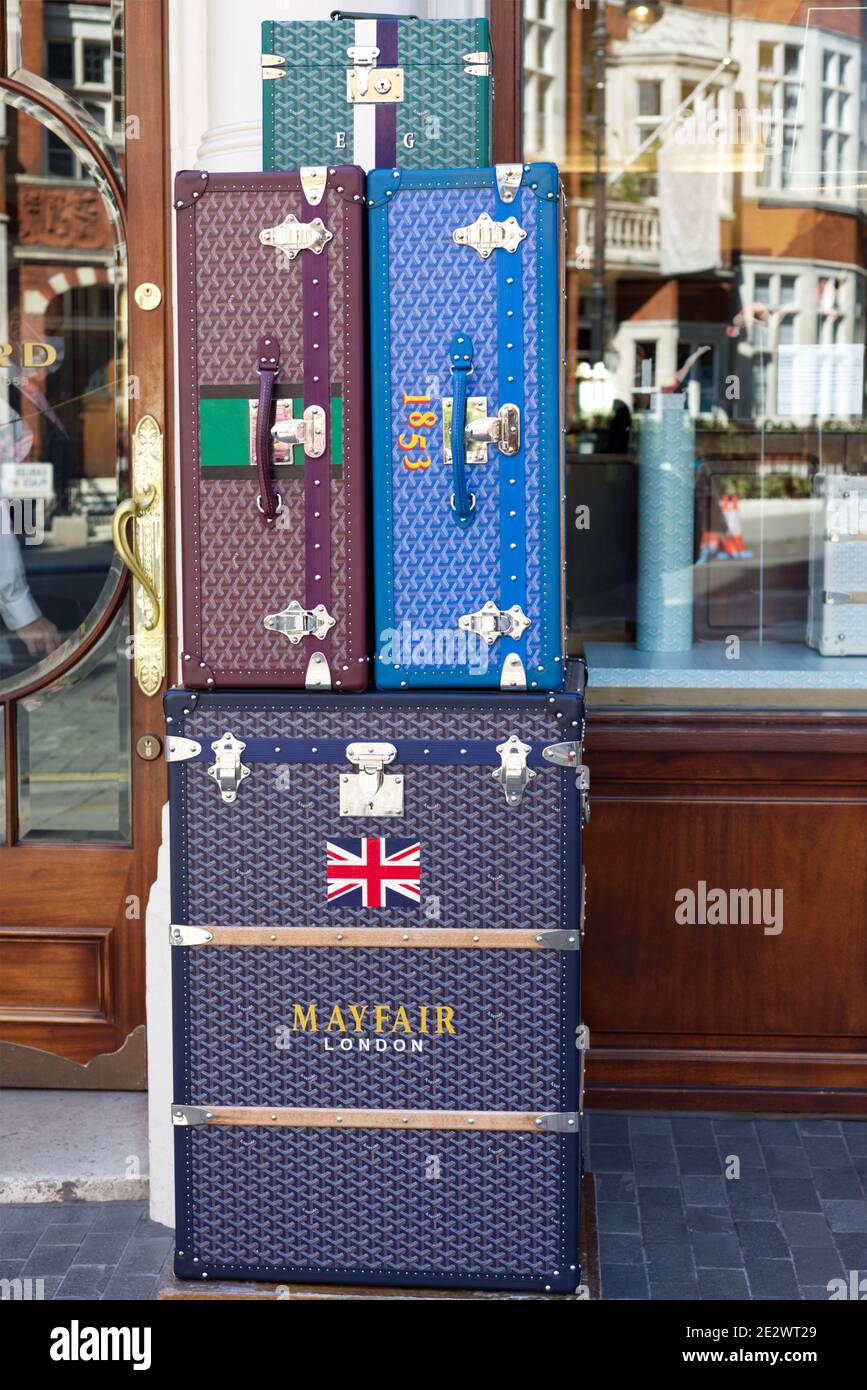 Traveling trunks , Mayfair, London Stock Photo - Alamy