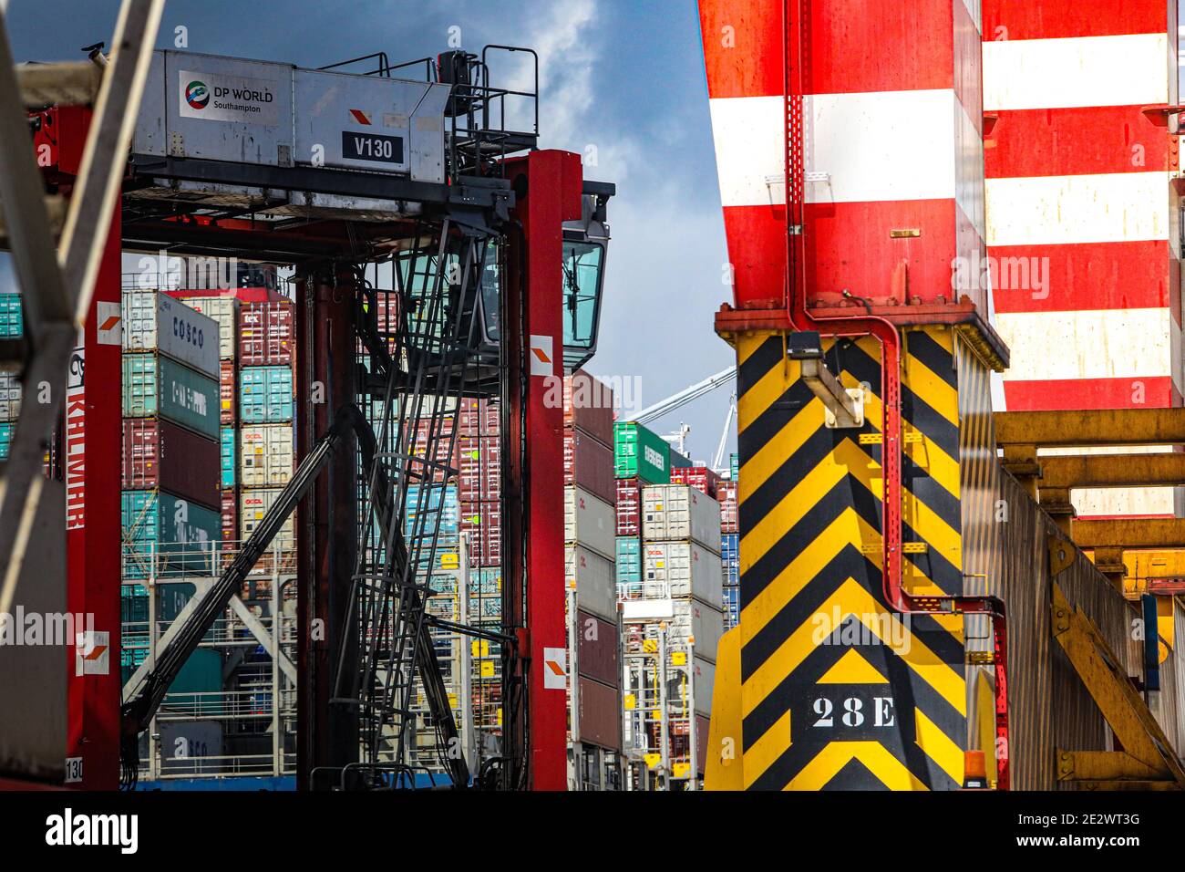 Southampton Docks UK’s second largest container terminal Stock Photo ...